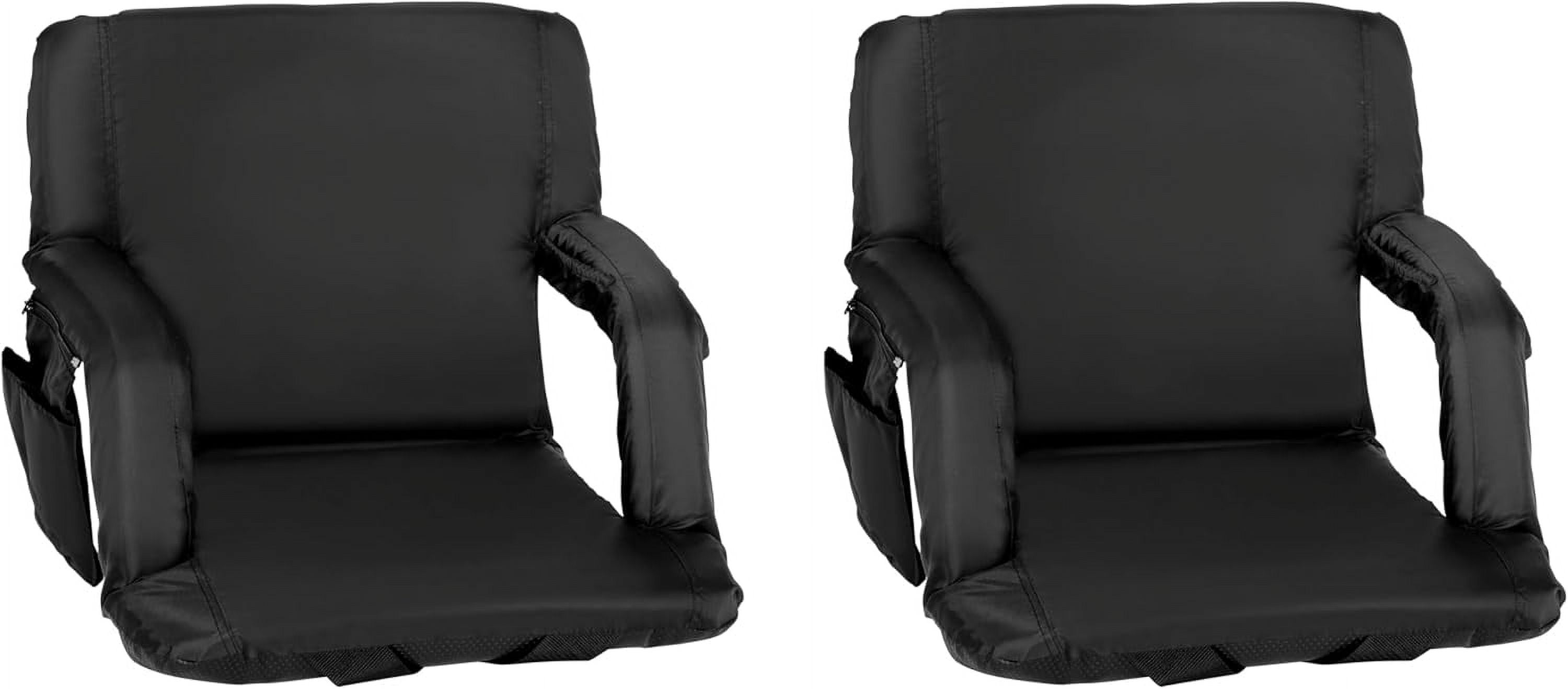 DOPIUY Portable Stadium Chair with Armrests, Reclining Padded Back ...