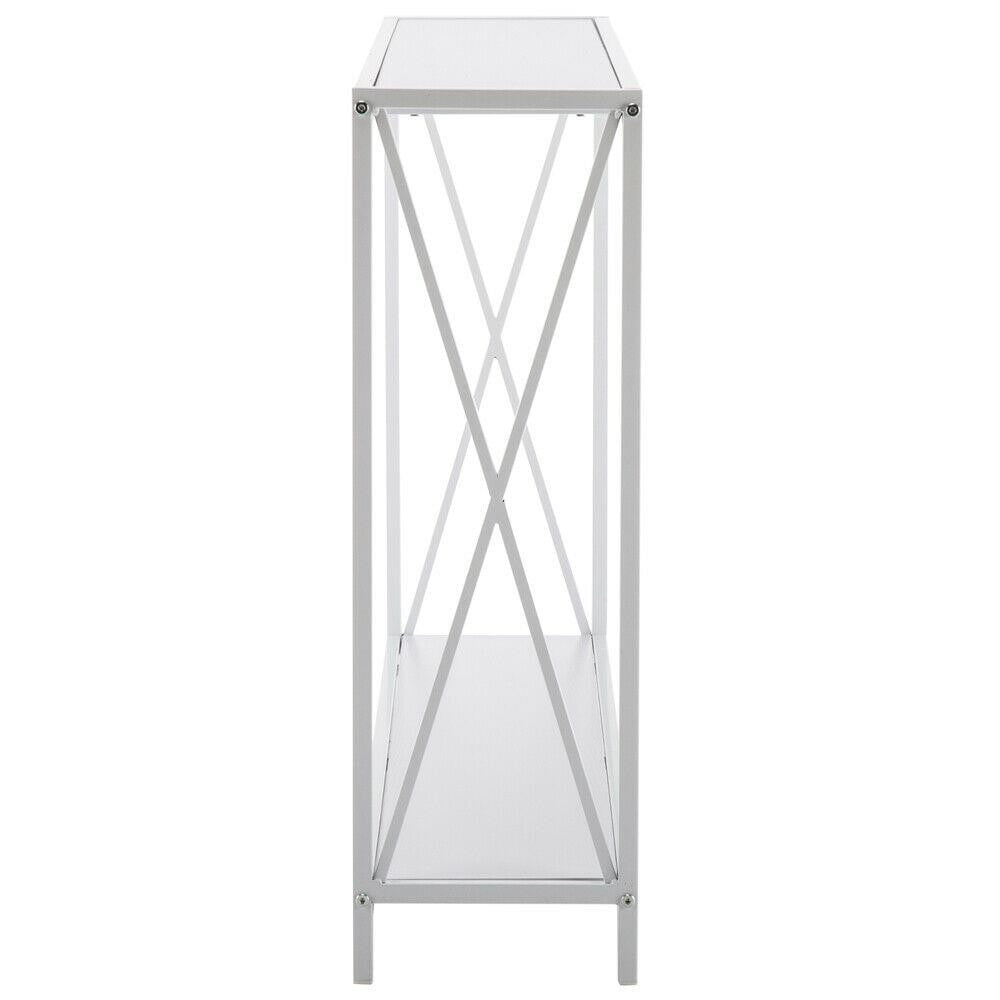 DOPIUY Rustic Entryway Console Table, 2-Tier Narrow Console Table with ...