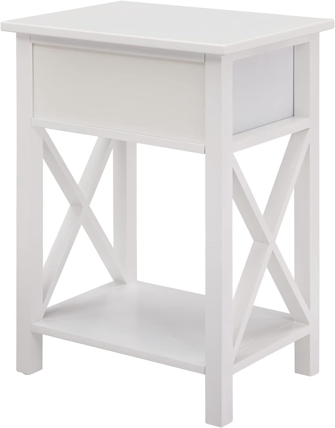 DOPIUY Stand Bedside Table with Drawer Wooden Side Tables Bedroom Night ...