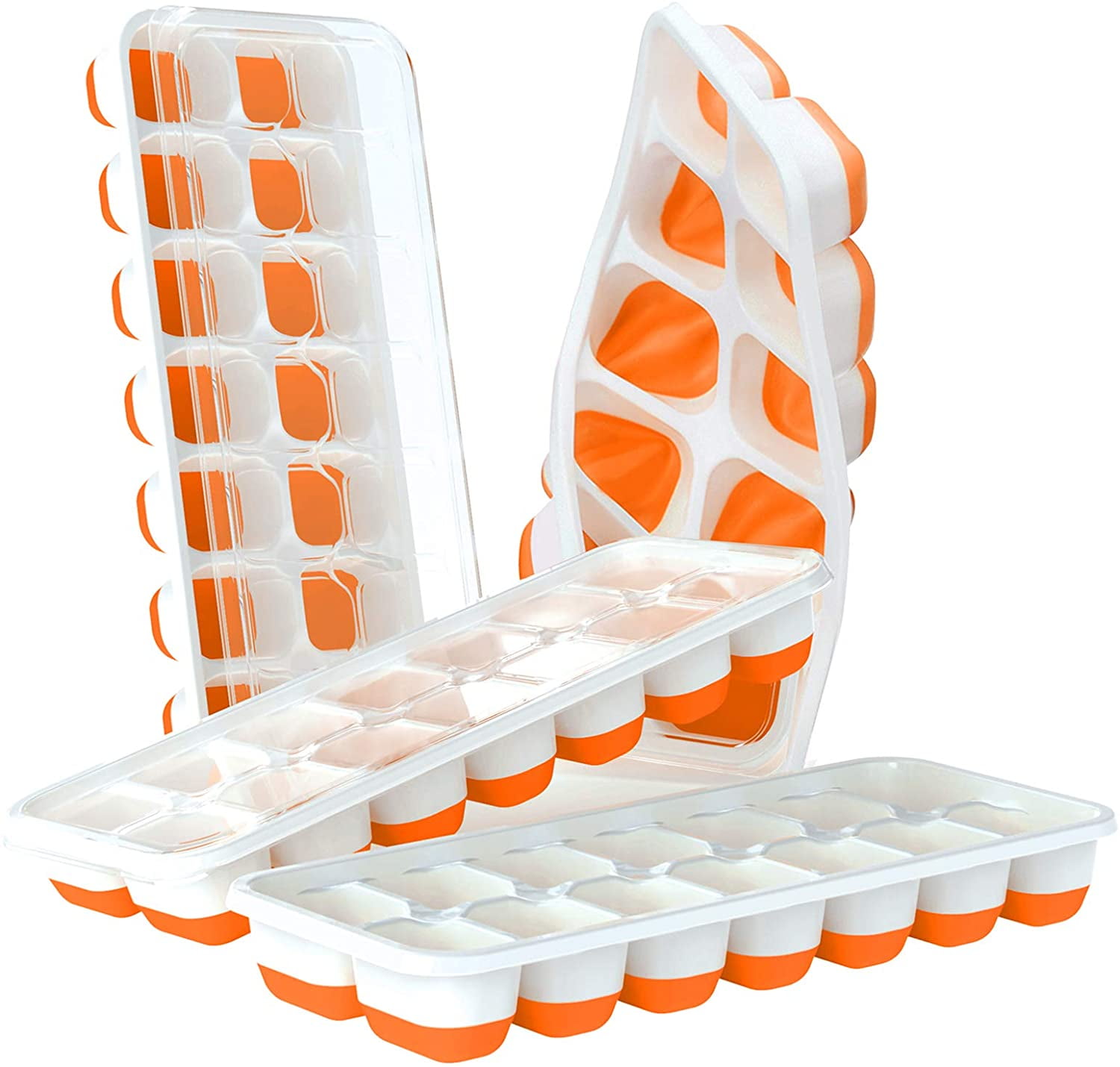 DOQAUS Ice Cube Trays 4 Pack, Easy-Release Silicone & Flexible 14-Ice ...