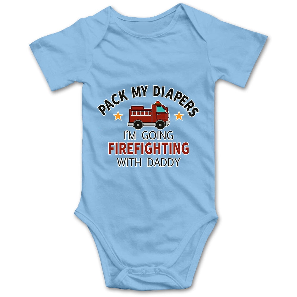 DOQOSESHY Pack My Diapers I'm Going Firefighting With Daddy Infant ...