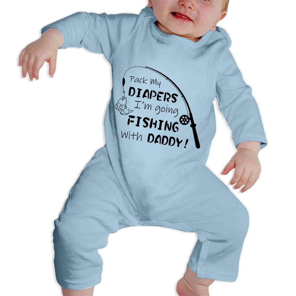 DOQOSESHY Pack My Diapers Im Going Fishing With Daddy Baby Outfits Long ...
