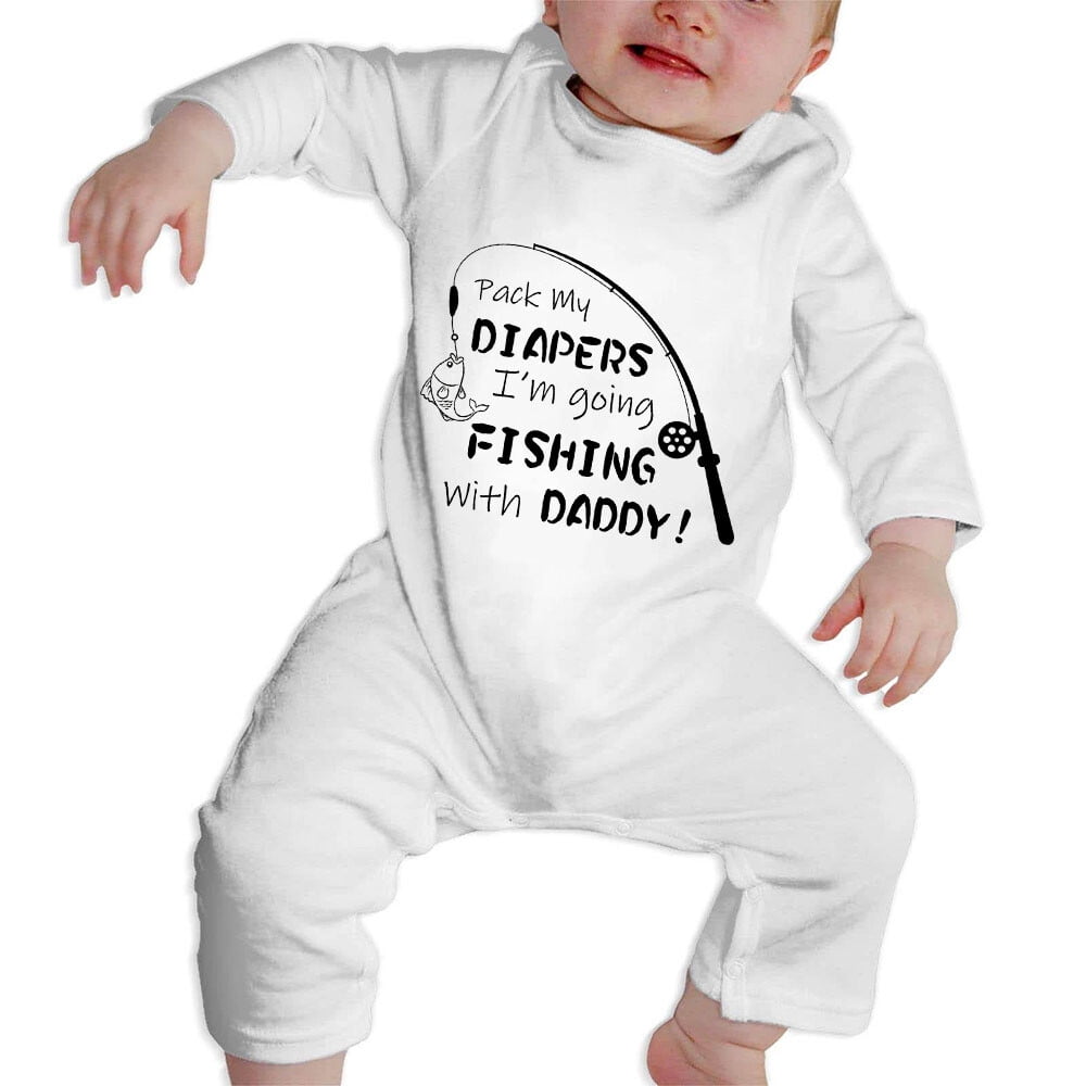 DOQOSESHY Pack My Diapers Im Going Fishing With Daddy Baby Outfits Long ...