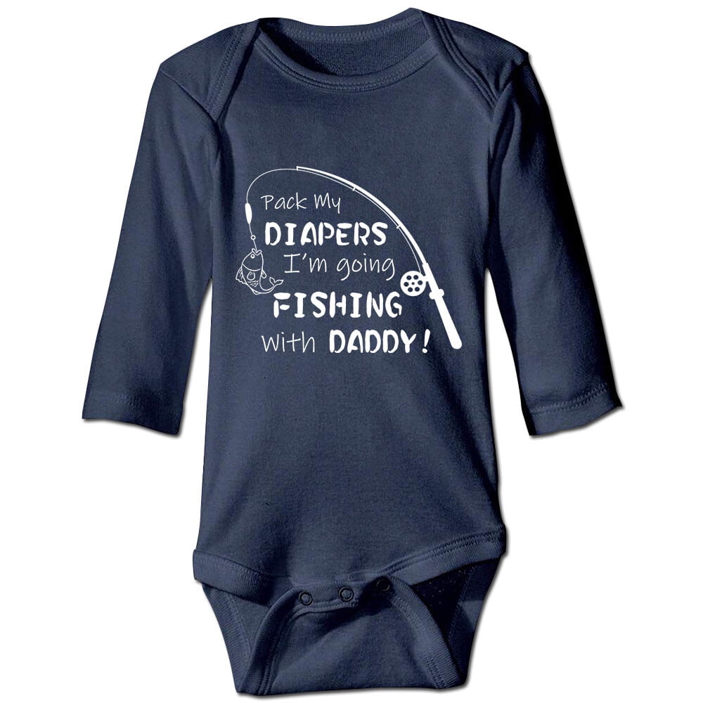 DOQOSESHY Pack My Diapers Im Going Fishing With Daddy Baby Outfits Long ...