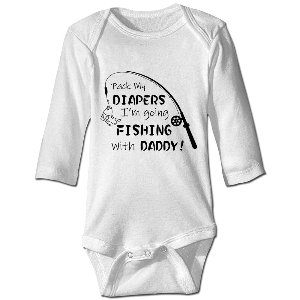 DOQOSESHY Pack My Diapers Im Going Fishing With Daddy Baby Outfits Long ...
