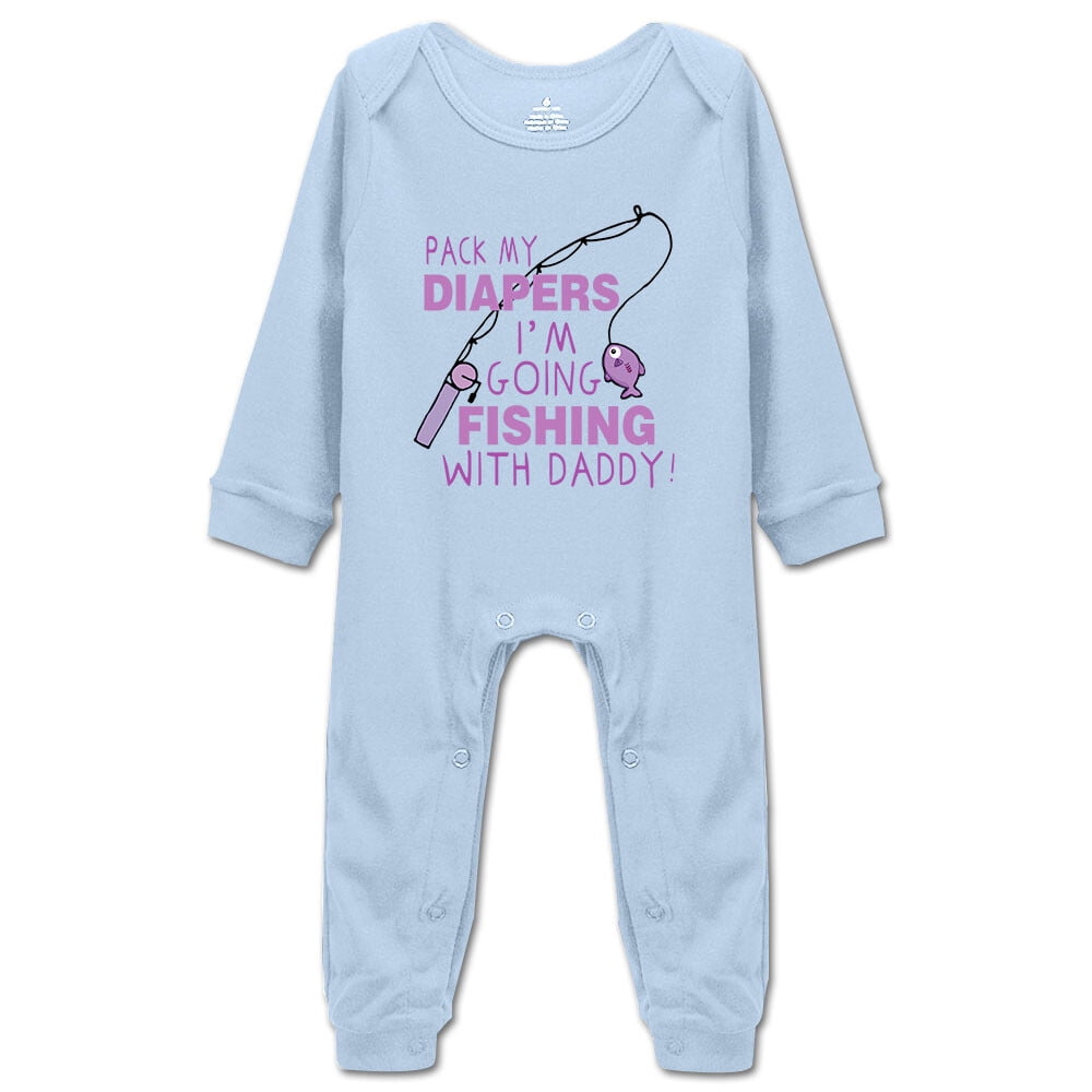 DOQOSESHY Pack My Diapers Im Going Fishing With Daddy Funny Baby Long ...
