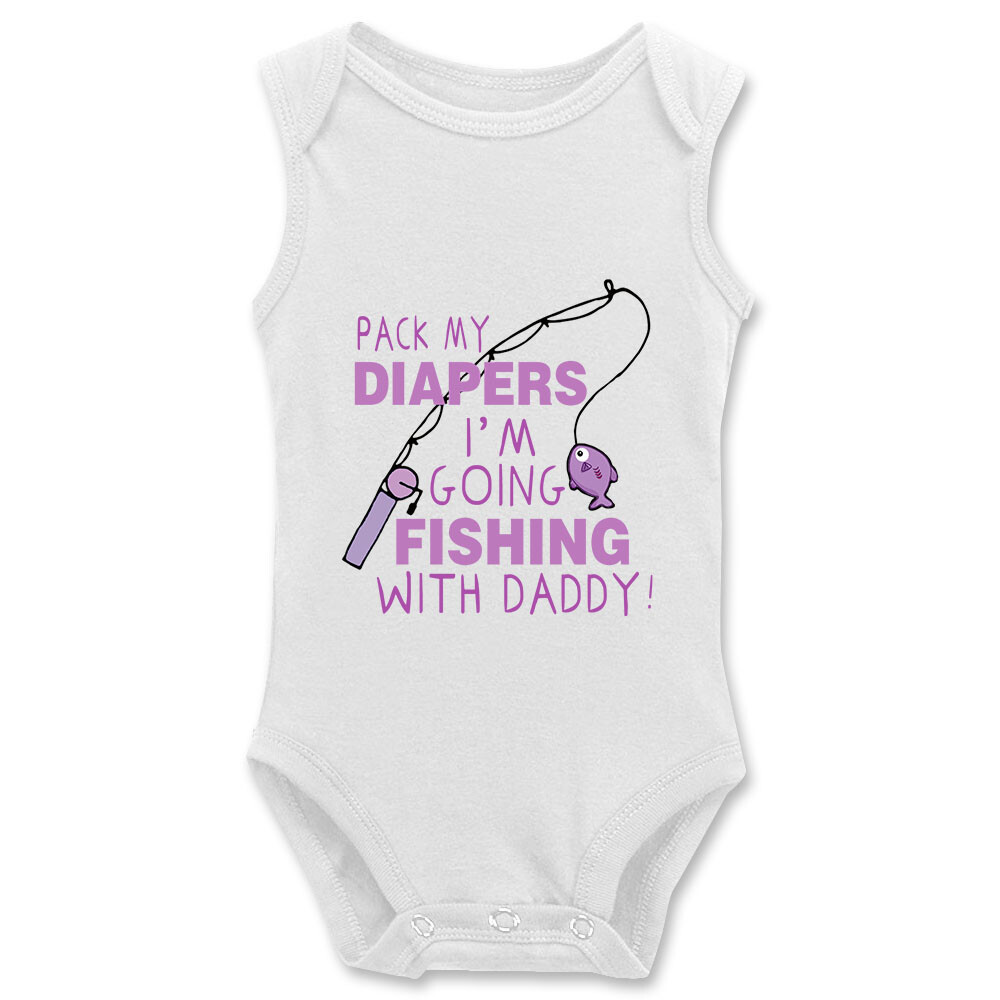 DOQOSESHY Pack My Diapers Im Going Fishing With Daddy Funny Baby ...