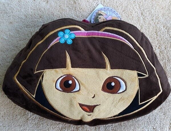 DORA The Explorer Pillow NWT Soft Plush Overnight Pajama Bag NEW 15"x10 ...