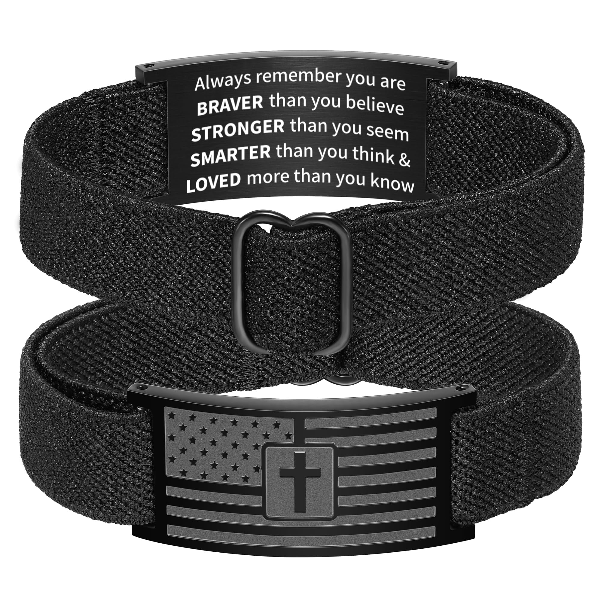 DORANA Cross Bracelet for Men Bible Verse American Flag Bracelet Easter ...