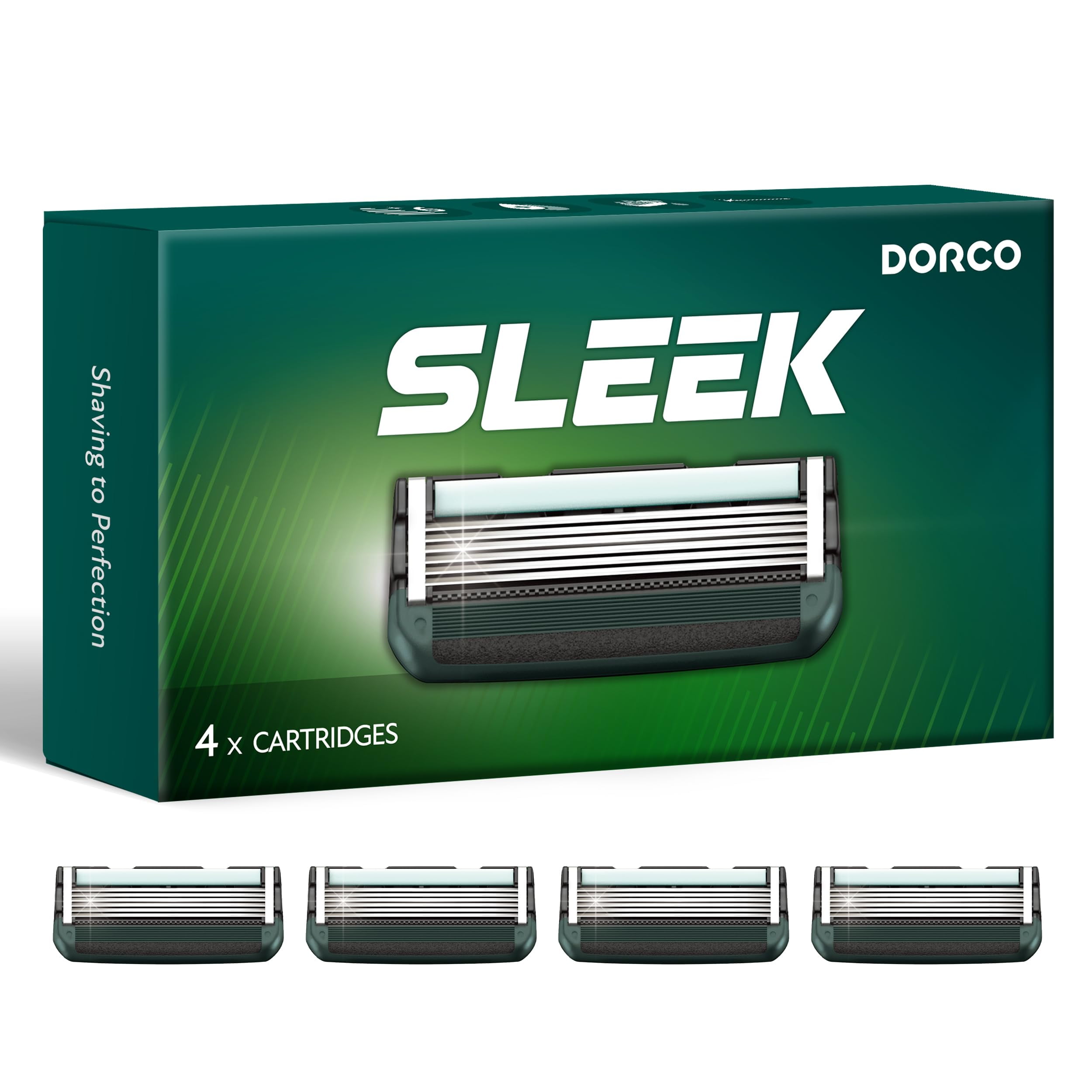 DORCO SLEEK Six Blade Razor System with Multi-Flex Technology Refill ...