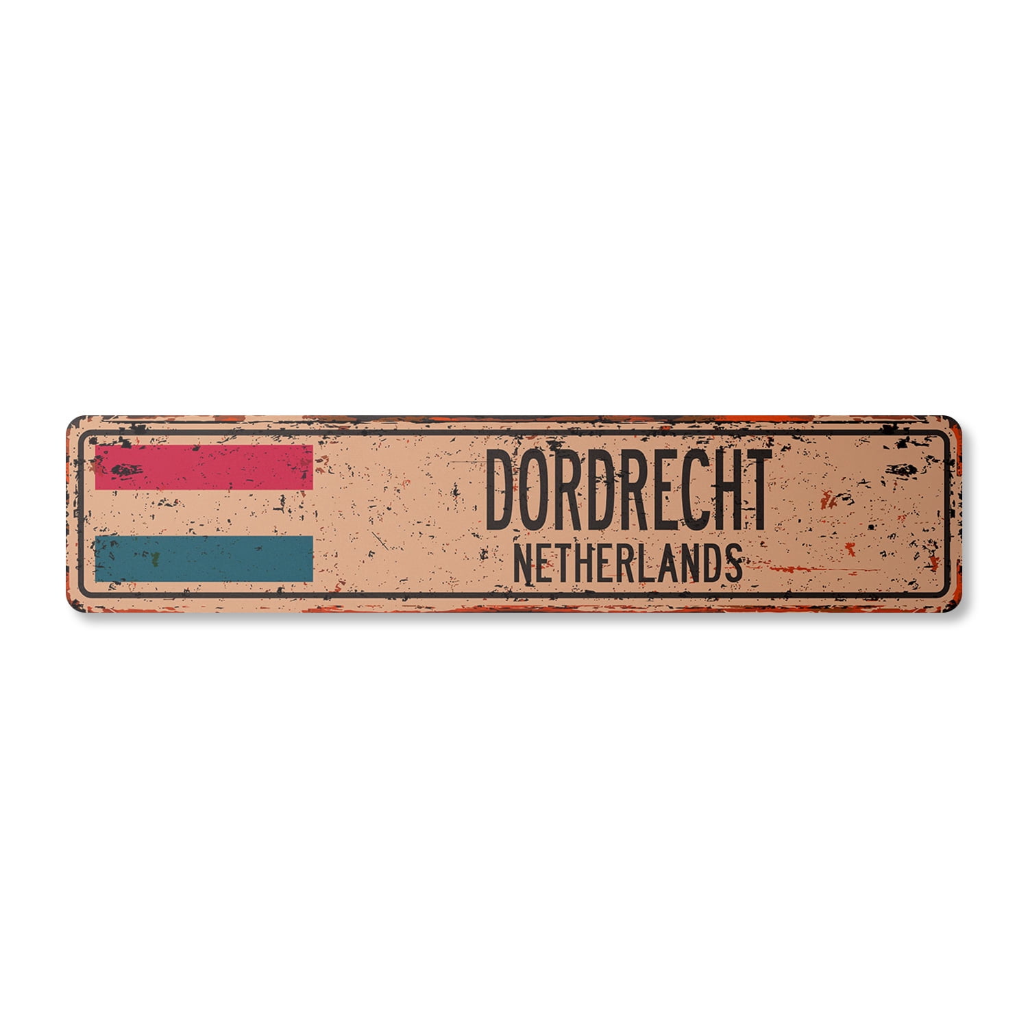 DORDRECHT NETHERLANDS Vintage Aluminum Street Sign Netherlander Dutch ...