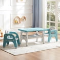 DOREROOM Kids Table and Chair Set, Plastic Children Activity Table with ...