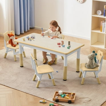 Xssm 2Pcs/Set Kids Study Desk Chair Set, Height Adjustable Children ...