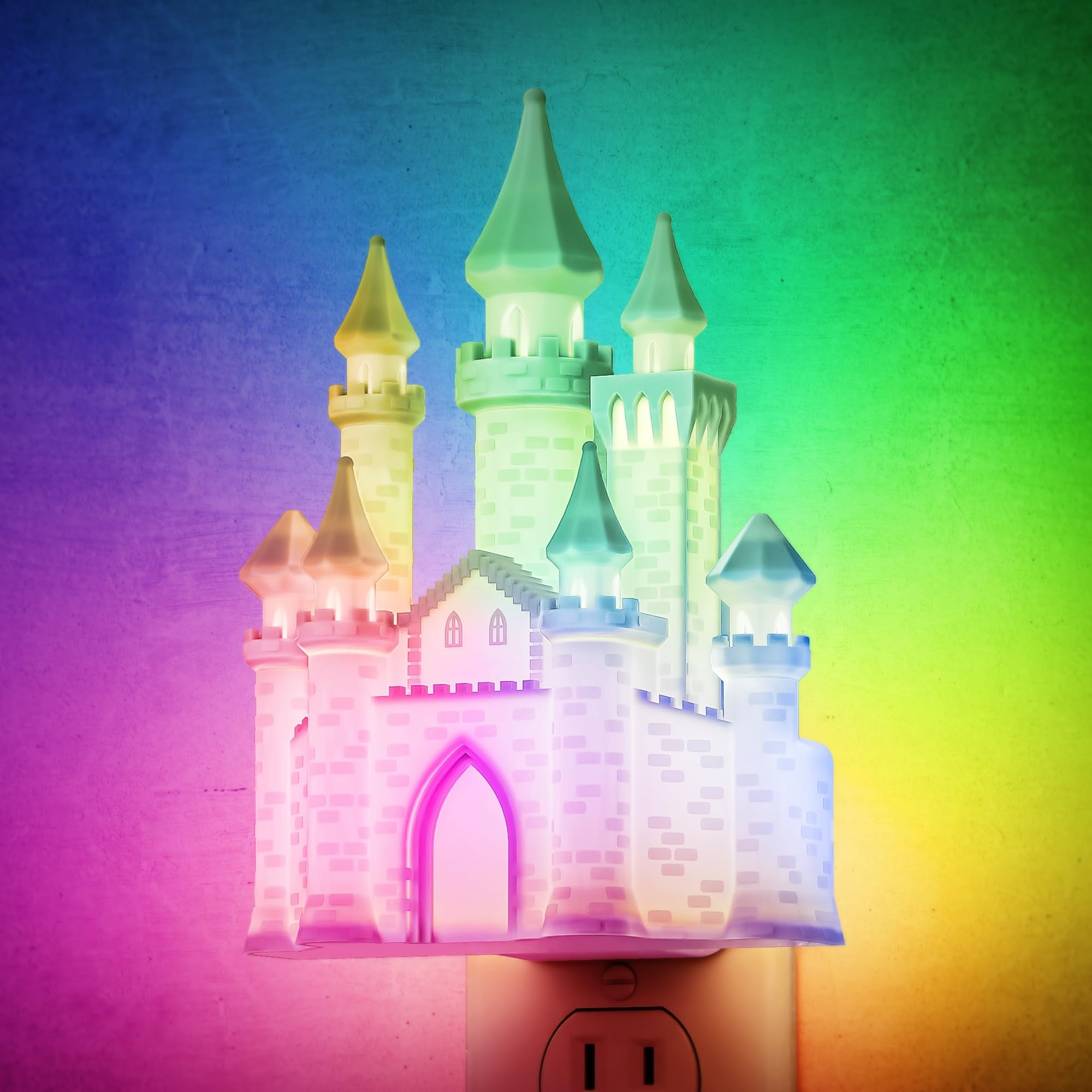 DORESshop Night Lights Plug into Wall,3D Printed Castle RGB Night Light ...