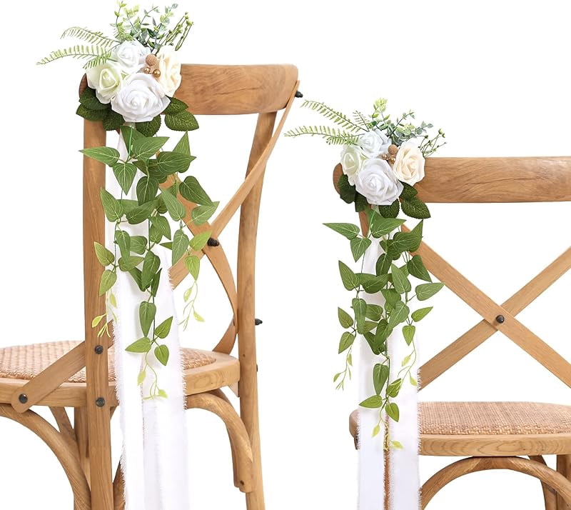 DORIS HOME Wedding Aisle Decorations Mauve Pew Flowers Set of 10 for ...