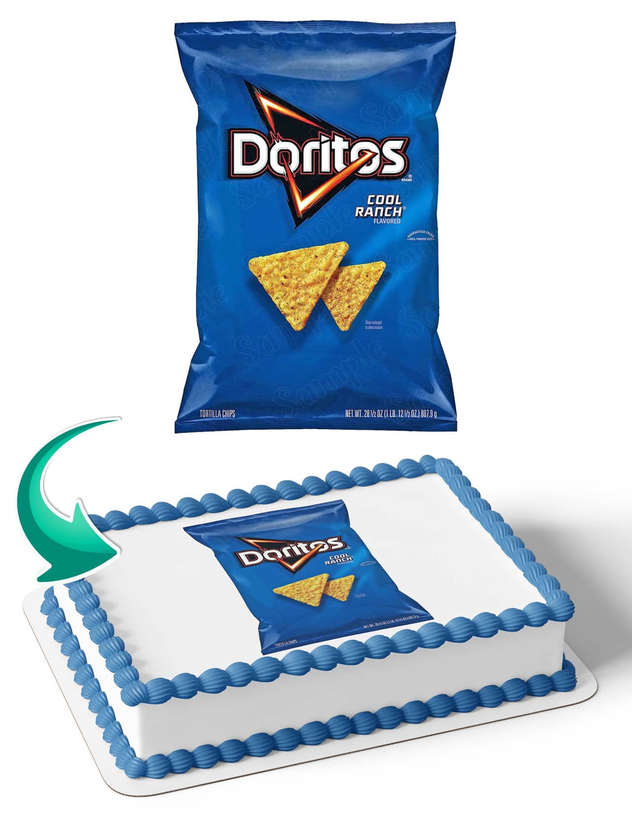 DORITOS Cool Ranch Cake Deco Wrap Edible Image Cake Topper Personalized ...