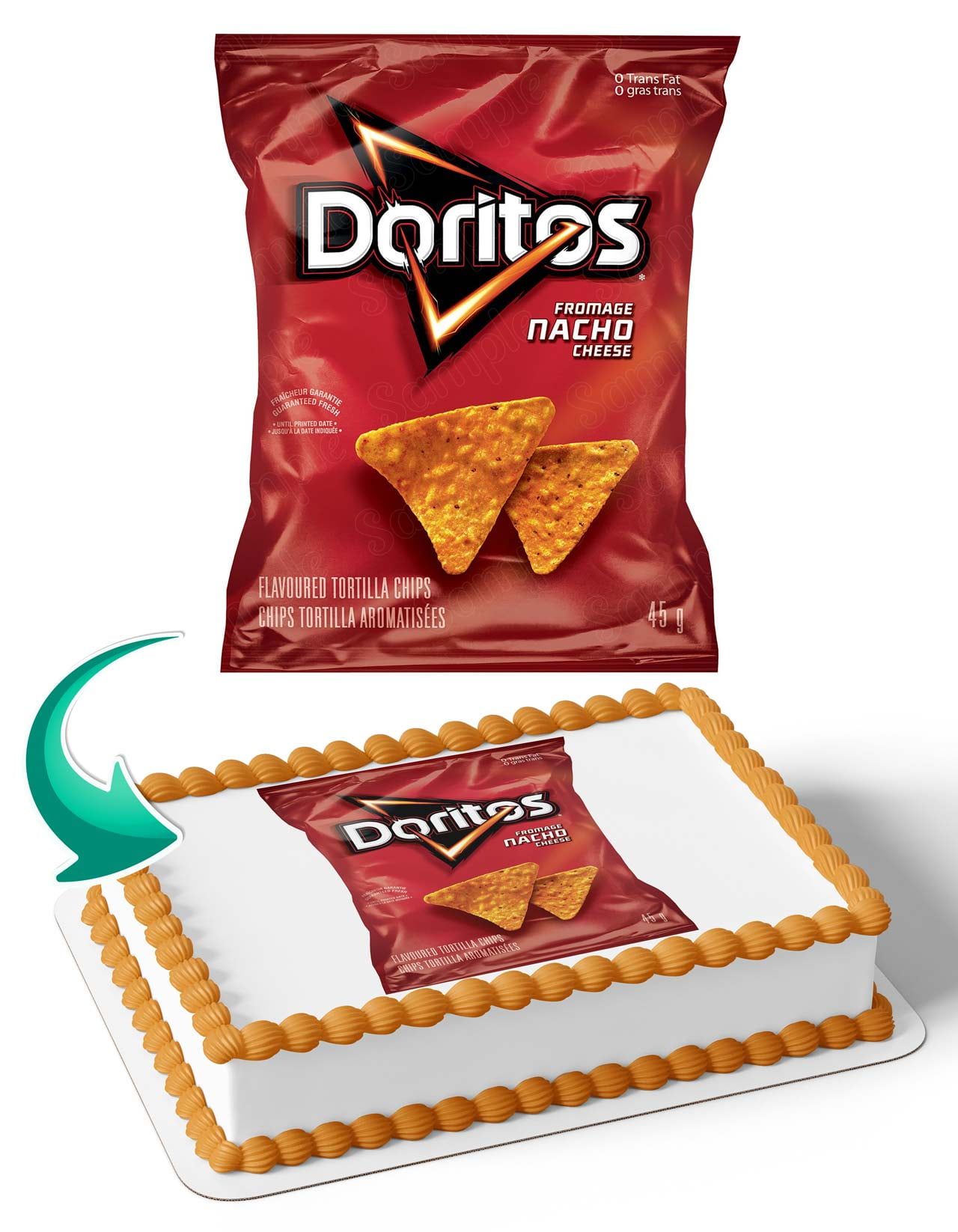 DORITOS Nacho Cheese Cake Deco Wrap Edible Image Cake Topper ...