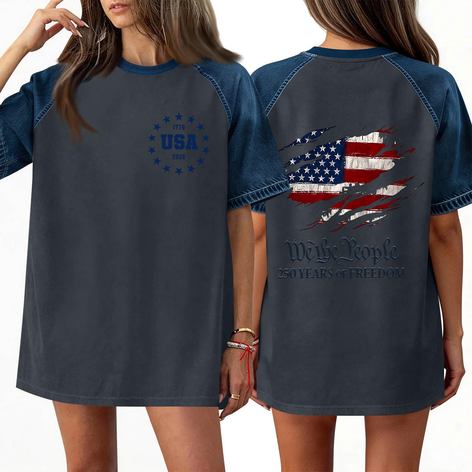 DORKASM 250 Years Of Freedom Tops Round Neck Independence 250th ...