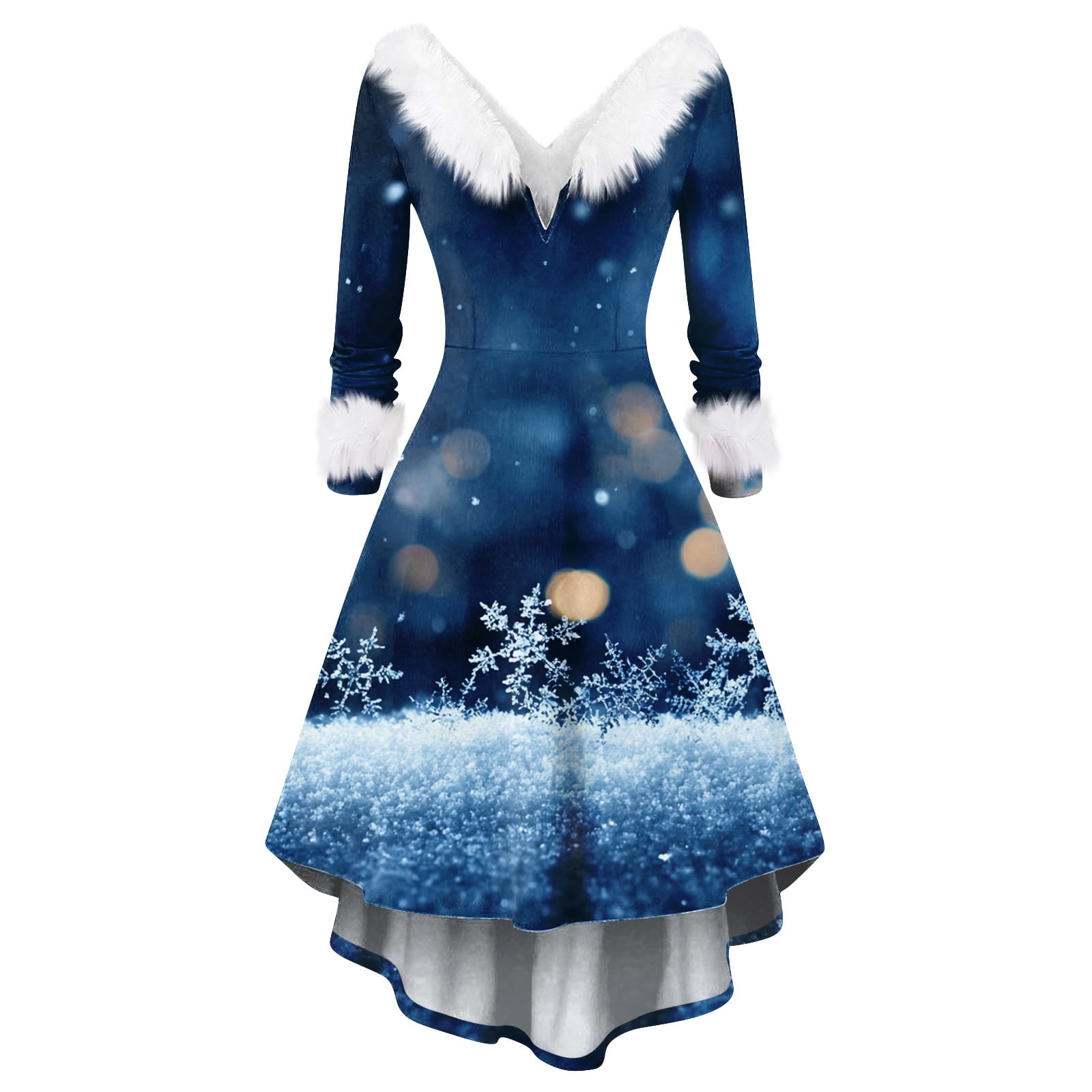 DORKASM Christmas Furry Dresses for Women Long Sleeve 2025 3d Snowman ...
