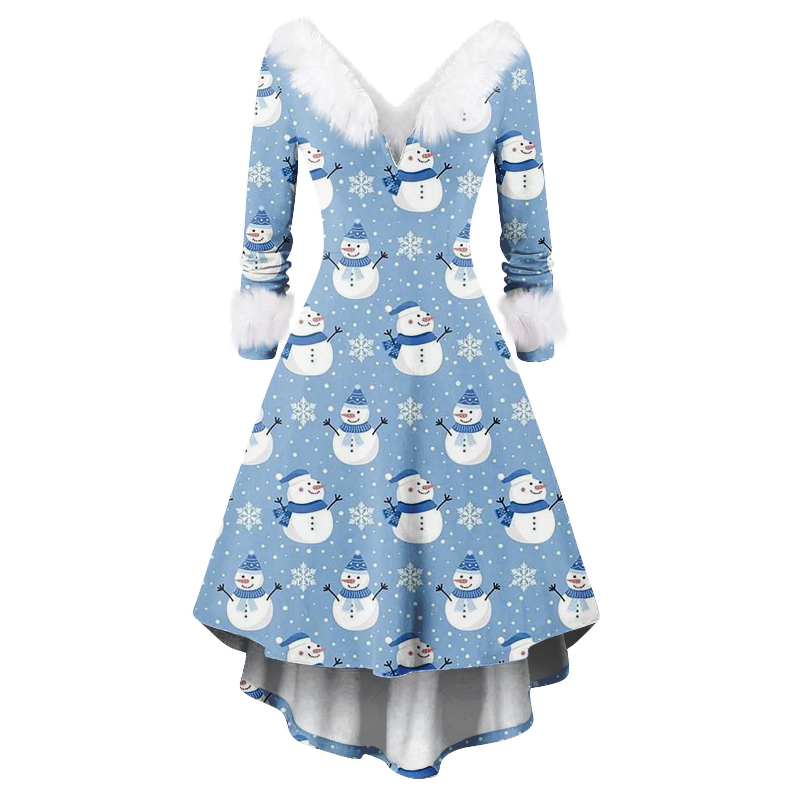 DORKASM Christmas Furry Dresses for Women Vintage Trendy Xmas Hepburn ...
