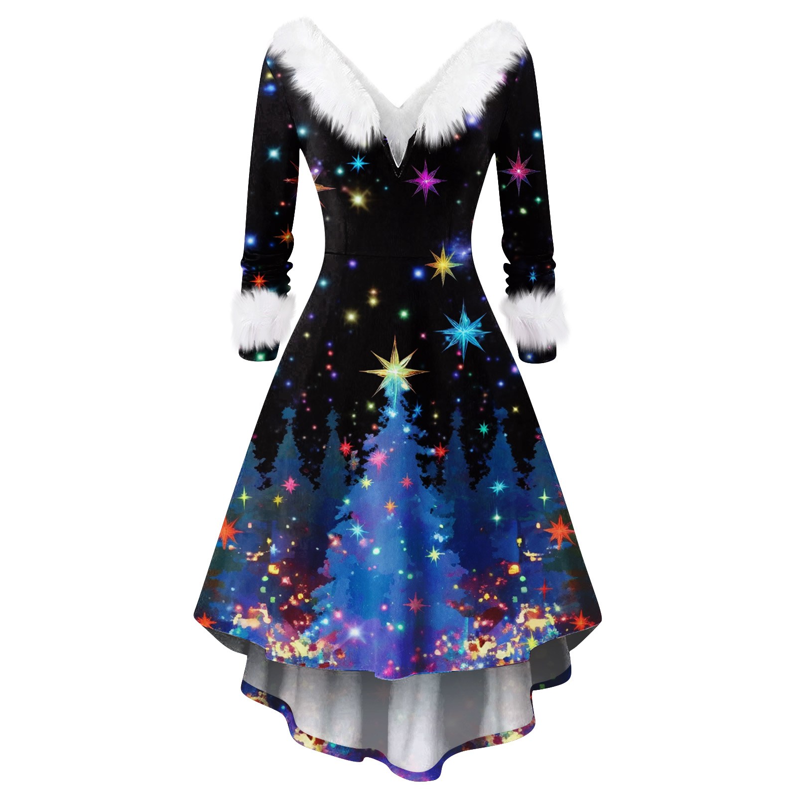 DORKASM Christmas Hepburn Dress for Ladies Vintage Winter 3d Snowman ...