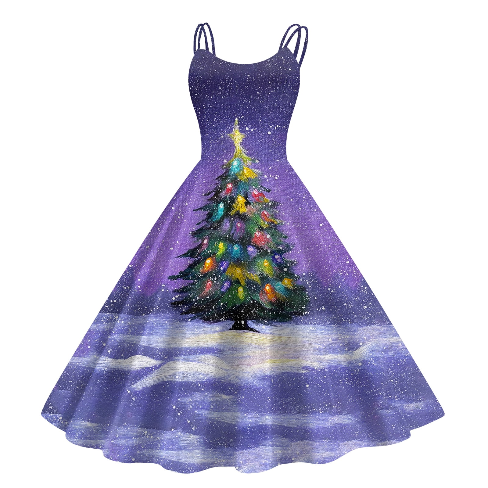 DORKASM Christmas Ladies Dresses Swing Winter Santa Strap Dress ...