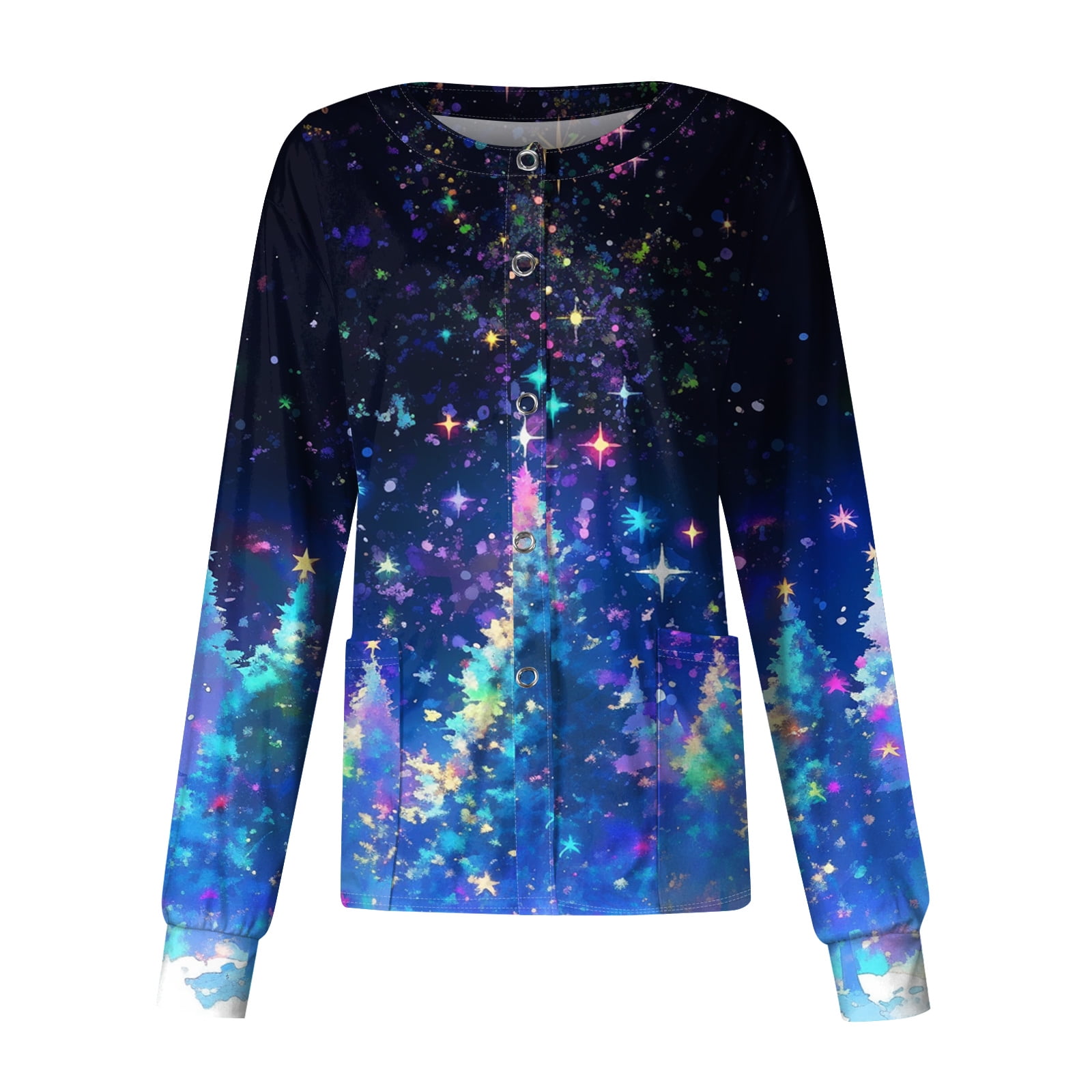 DORKASM Christmas Ladies Scrub Jackets Oversized 2025 3d Snowman Scrubs ...
