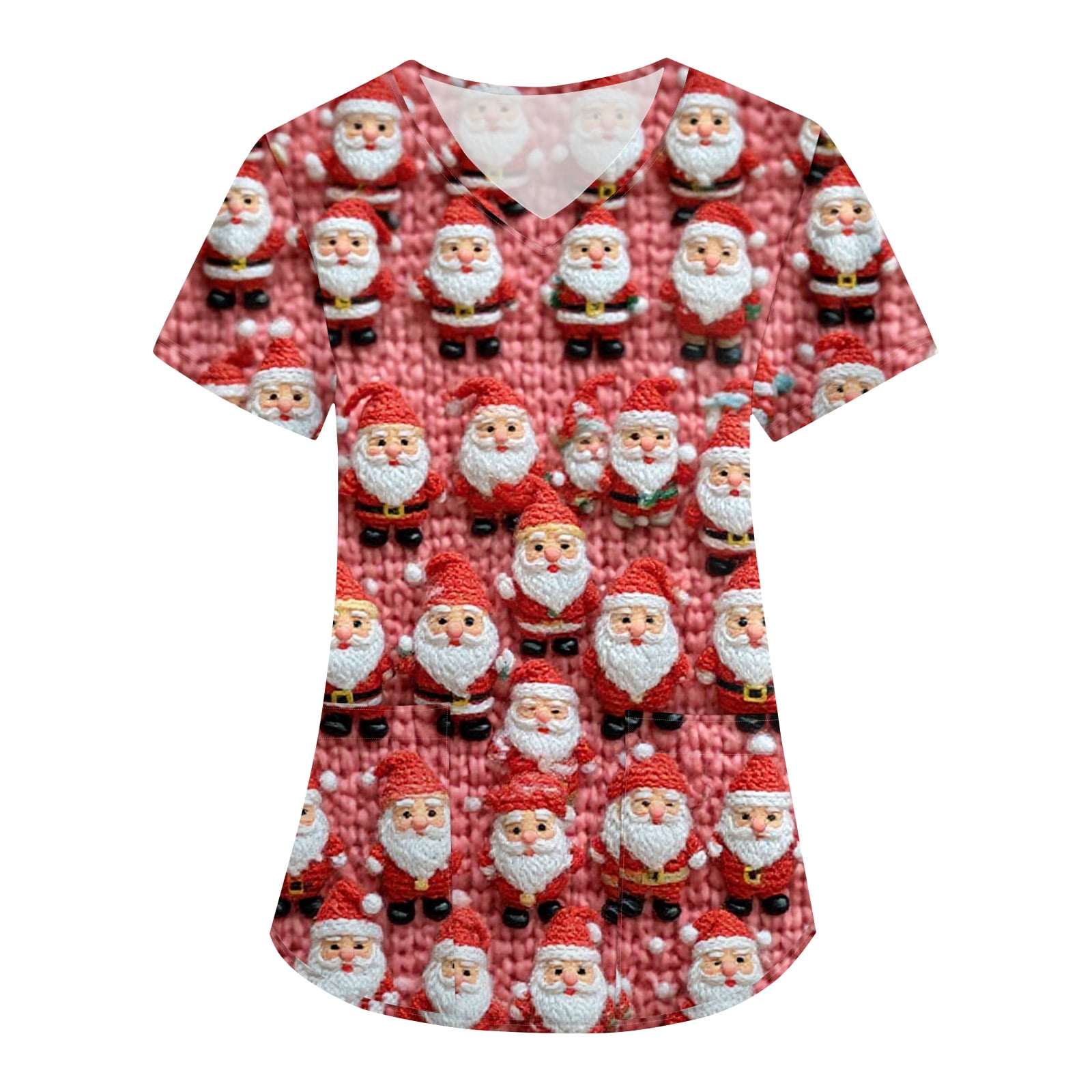 DORKASM Christmas Ladies Scrub Tops Oversized Cute Xmas Scrubs Short ...