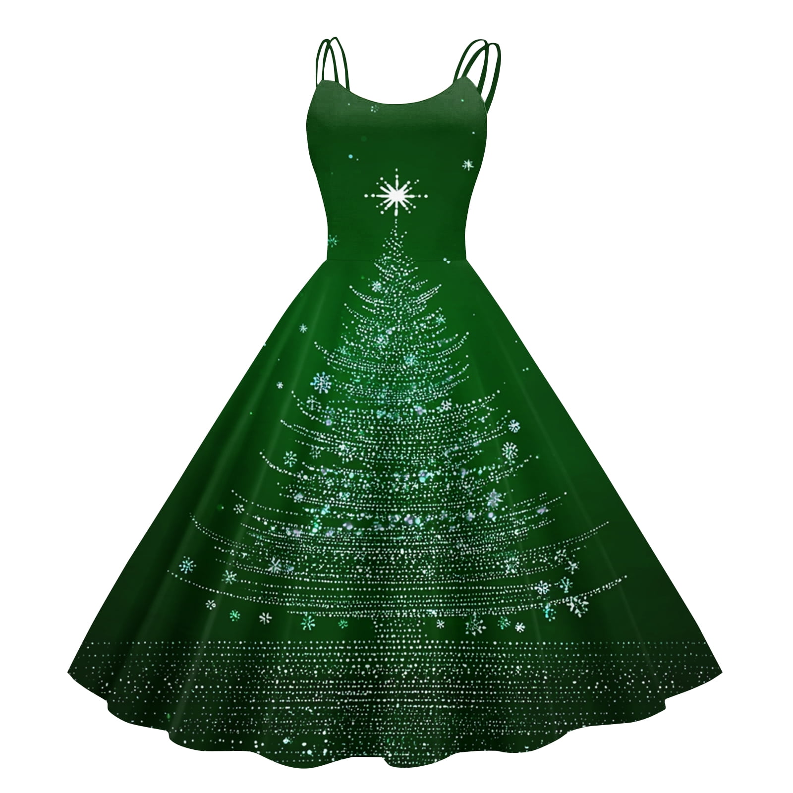 DORKASM Christmas Ladies Strap Dress Crew Neck Cute Xmas Dresses Plus ...