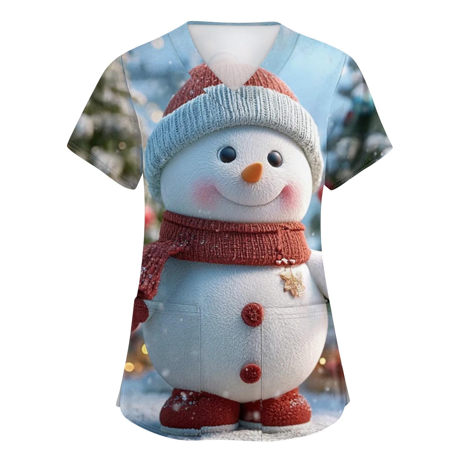 DORKASM Christmas Scrubs for Women Oversized 2025 Christmas Tree Scrub ...