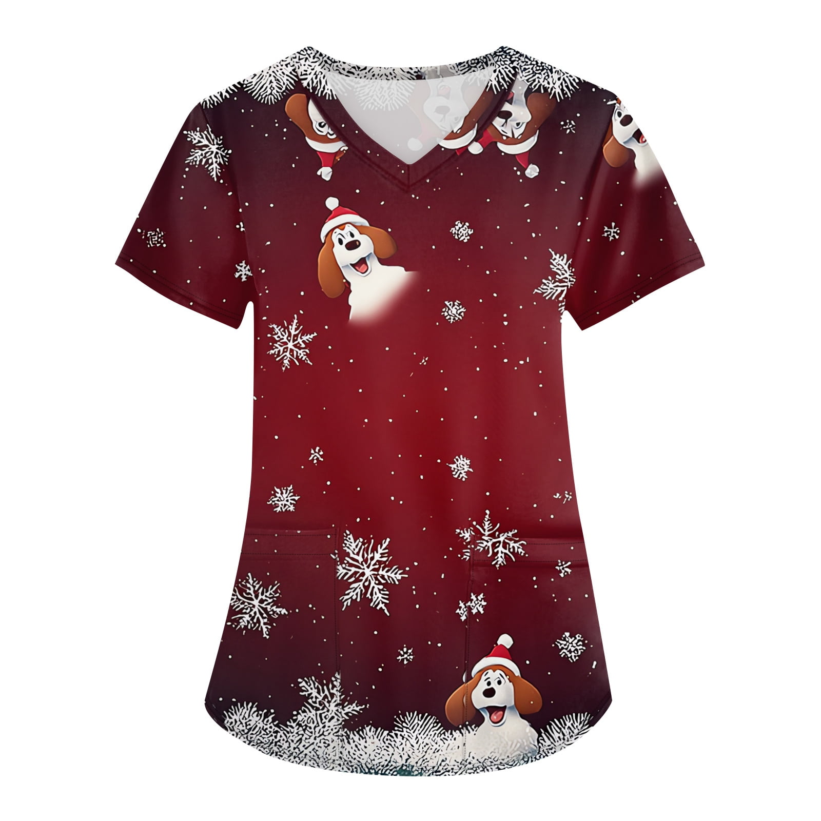DORKASM Christmas Scrubs for Women Plus Size 2025 Plaid Scrub Tops ...