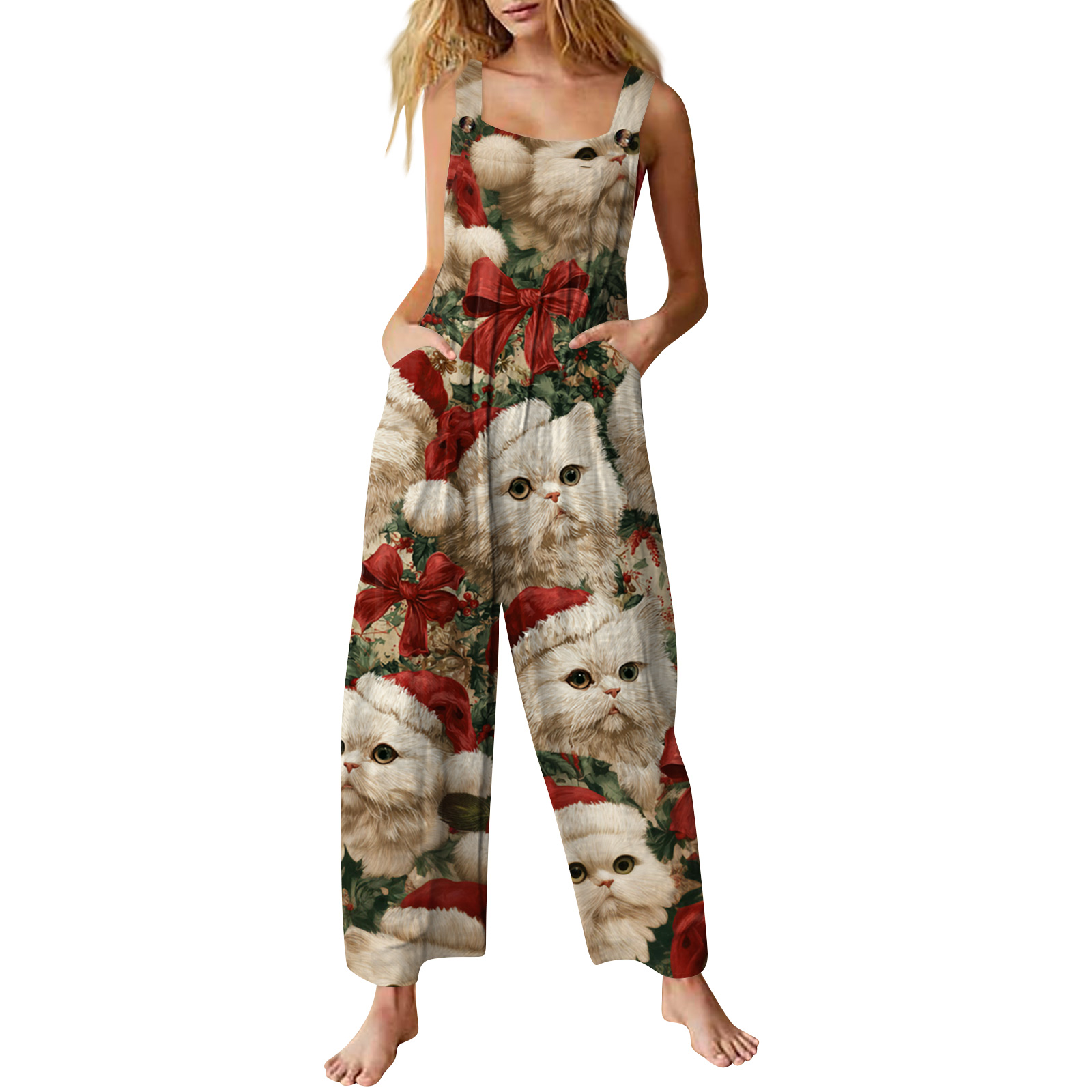 DORKASM Christmas Strap Jumpsuit for Womens Oversized 2025 Plaid Romper ...