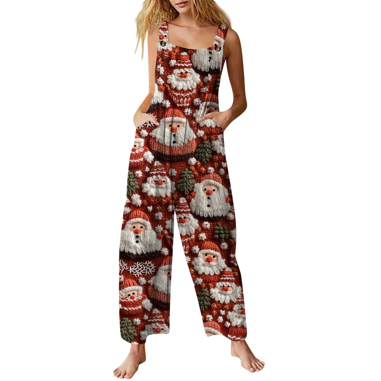 DORKASM Christmas Women Romper Oversized Cute Christmas Tree Strap ...