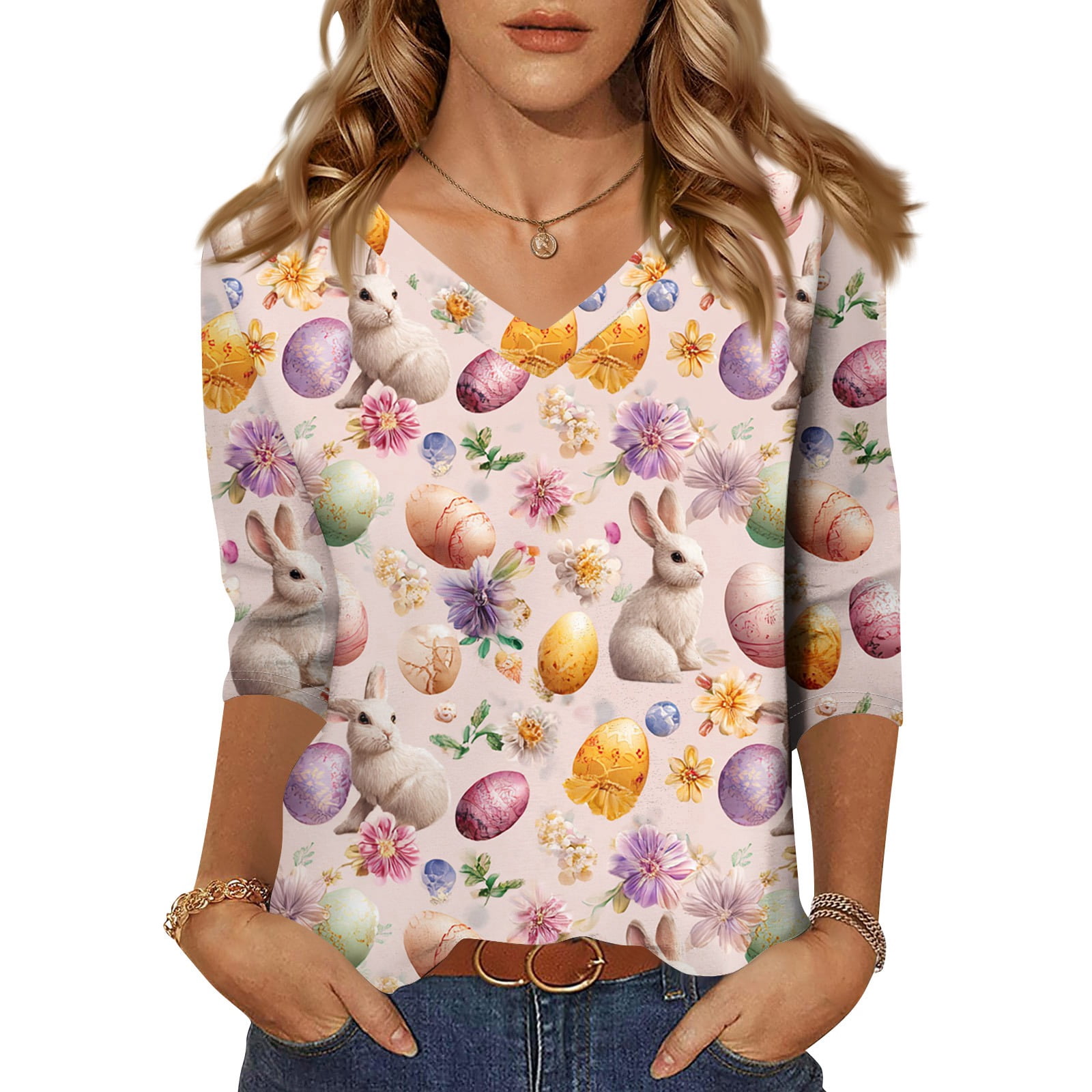 DORKASM Easter Ladies Shirt Spring 3/4 Sleeve Funny Tshirt Plus Size ...