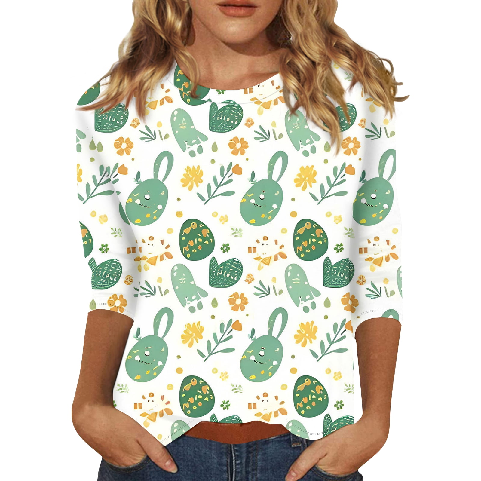 DORKASM Easter Tshirt for Women Bunny Crew Neck Funny T Shirt Eggs 2026 ...