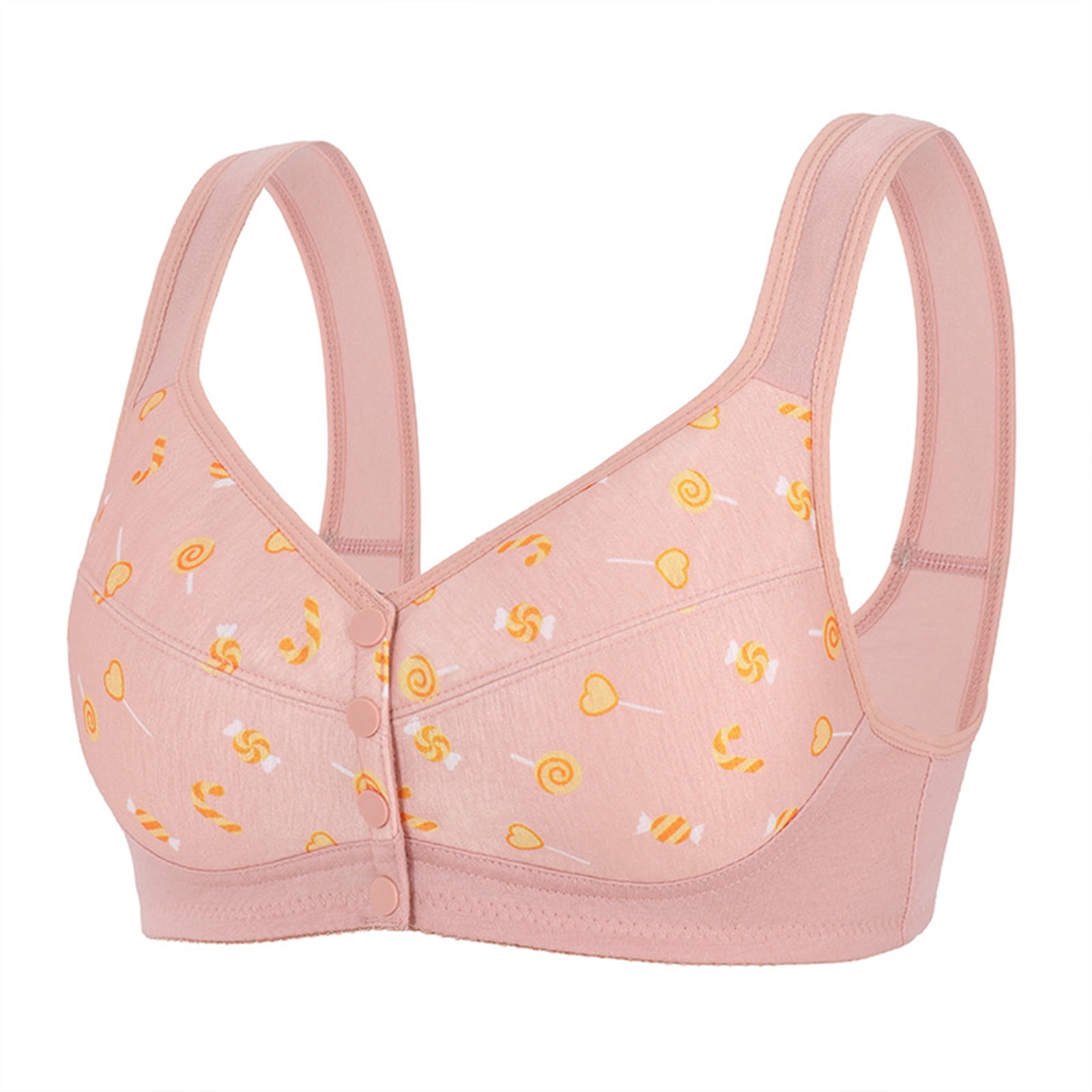 DORKASM Front Closure Bras for Women Printed No Underwire Wide Straps ...
