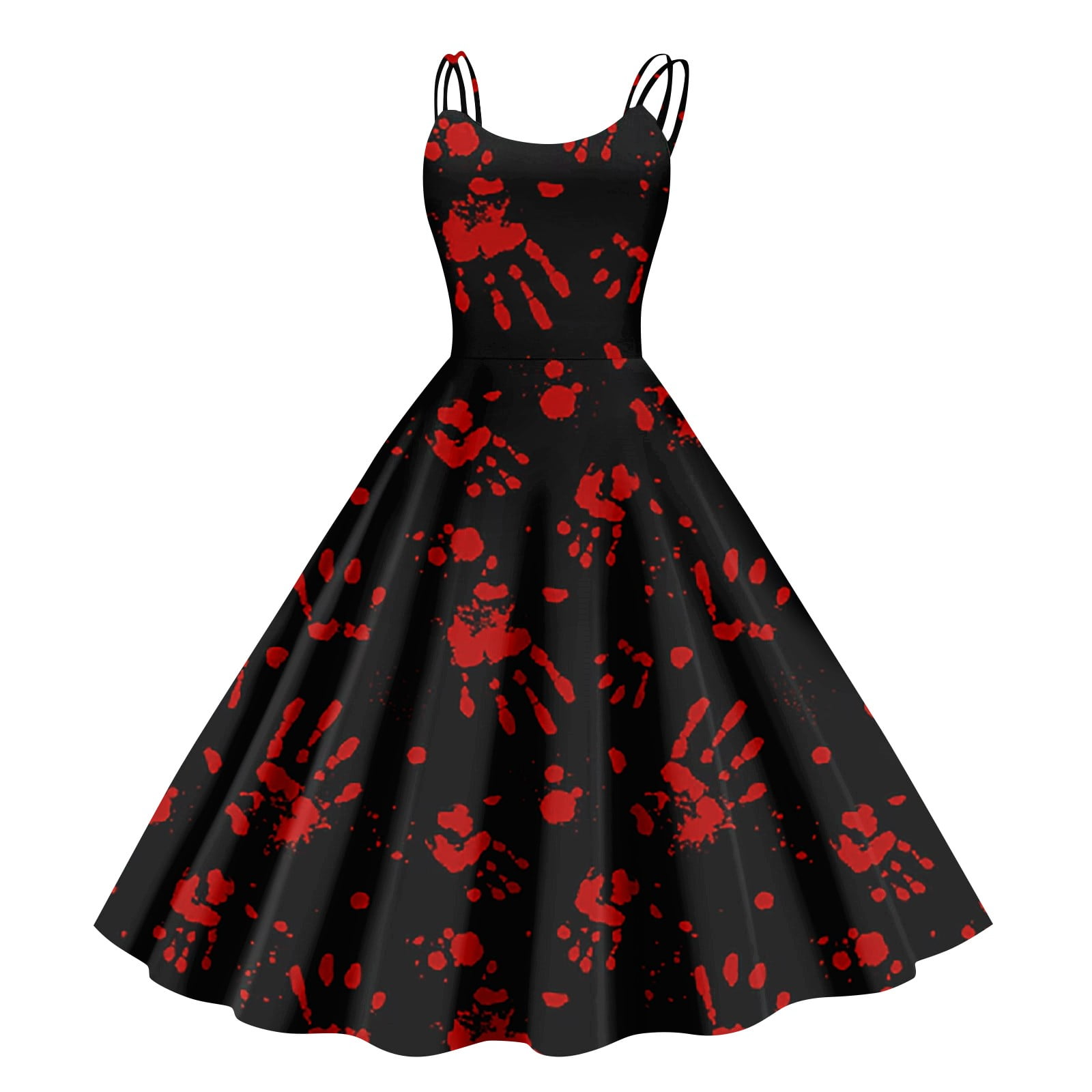 DORKASM Halloween Adults Retro Dresses Plus Size Witch Trendy V Neck ...