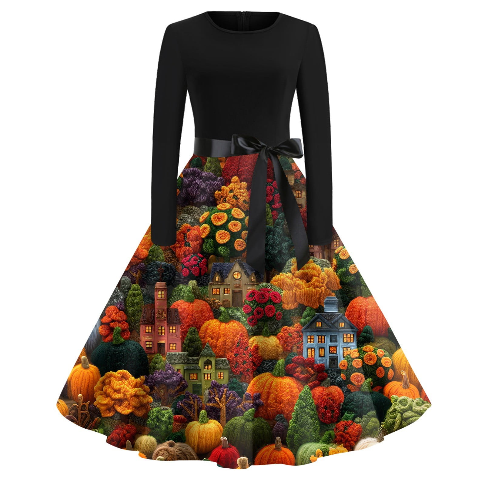 DORKASM Halloween Adults Retro Dresses Plus Size Witches Spooky Fall ...