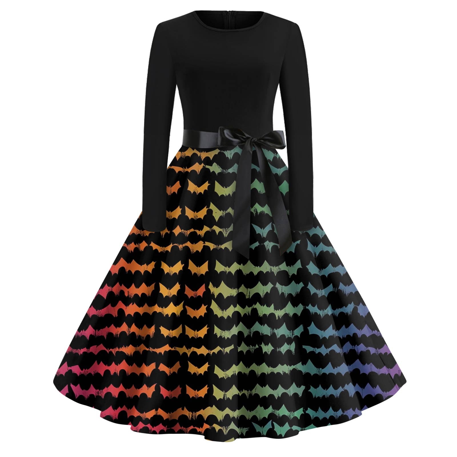 DORKASM Halloween Adults Vintage Sundress 1950s Witch Scary Crew Neck ...