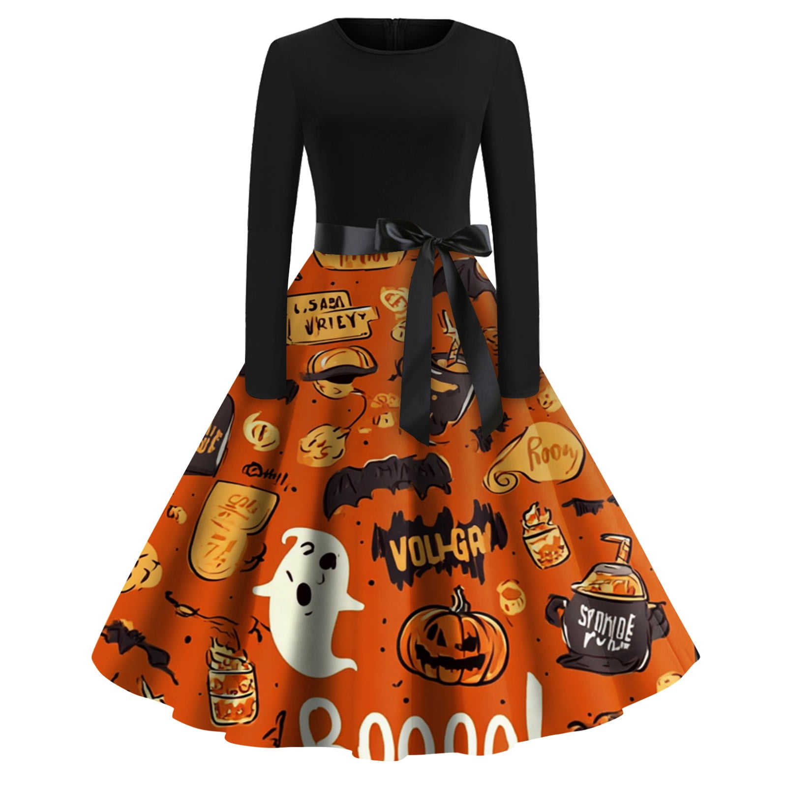 DORKASM Halloween Adults Vintage Sundress Plus Size Pumpkin Spooky Fall ...