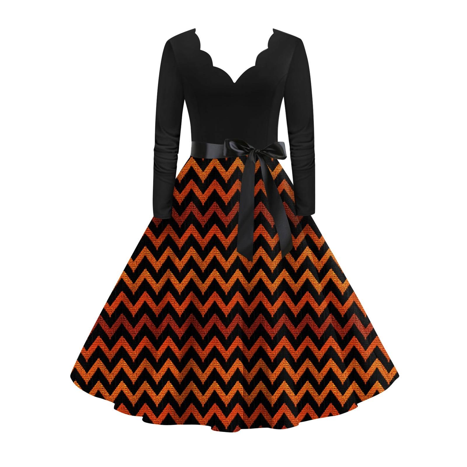 DORKASM Halloween Hepburn Dress for Adult Plus Size Mujer Cute V Neck ...