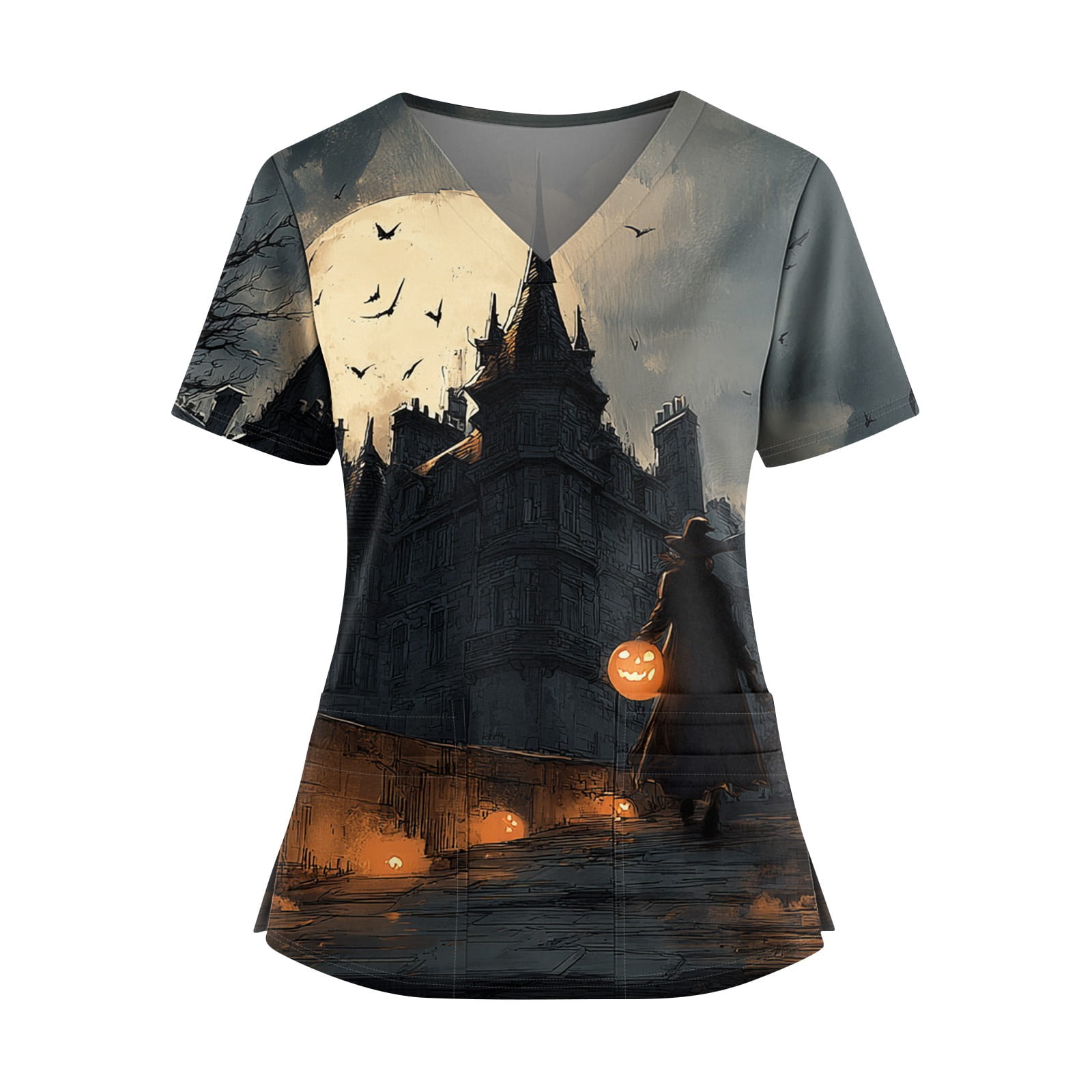 DORKASM Halloween Medical Shirt for Women Skull Cute Fashion Short ...