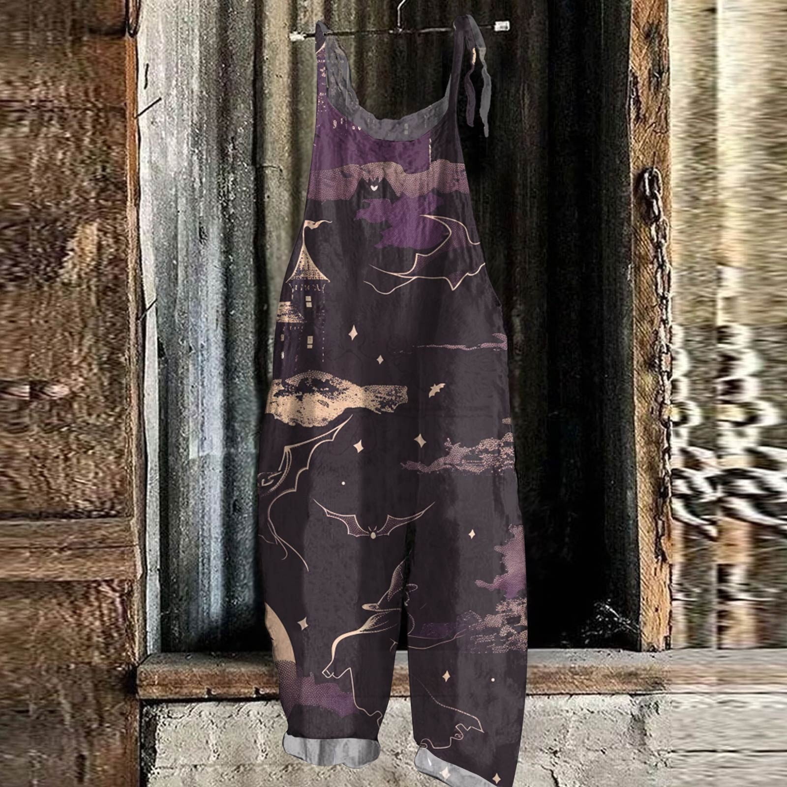 DORKASM Halloween Pajama Jumpsuit for Women Graphic Spaghetti Strap ...