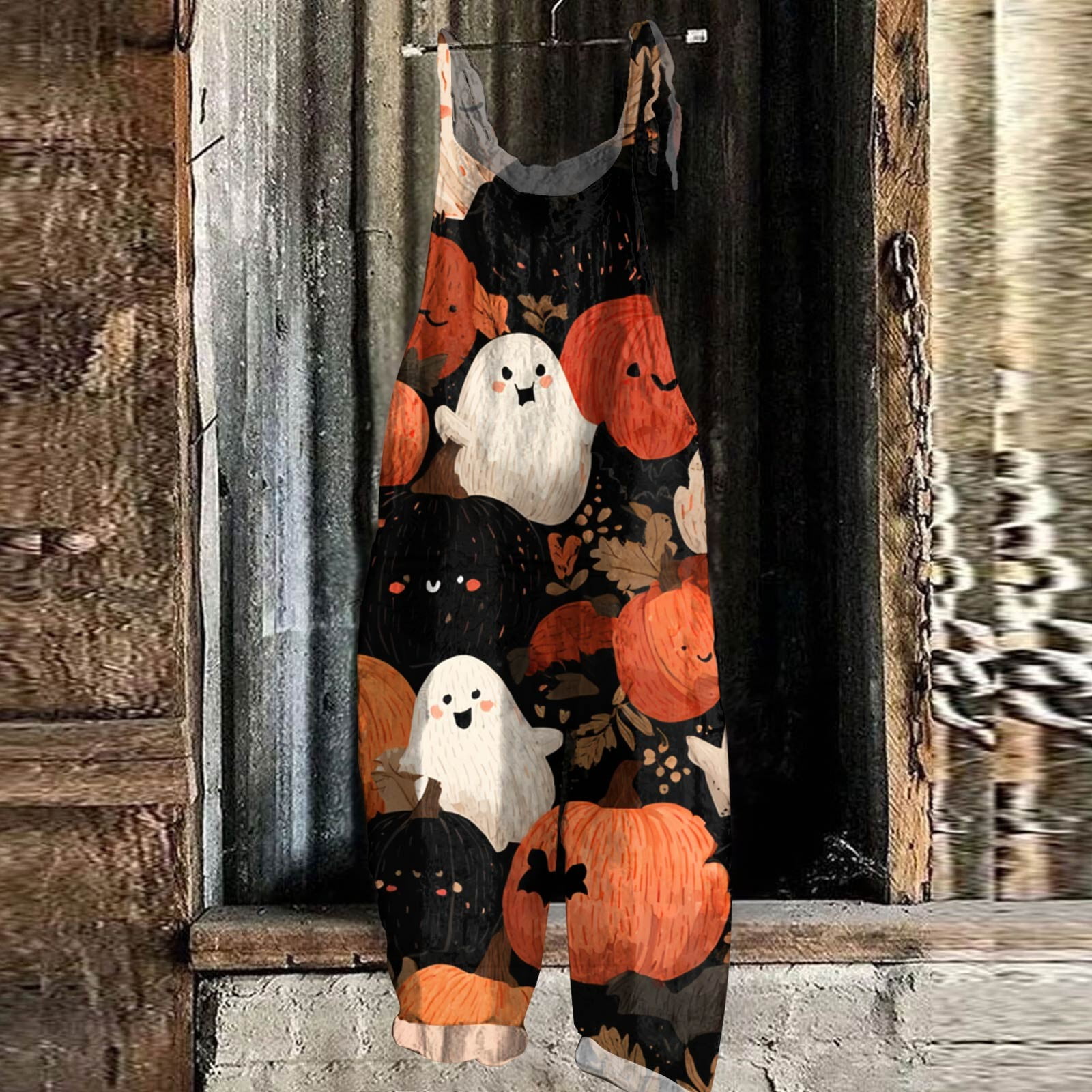 DORKASM Halloween Pajama Jumpsuit for Women Scary U Neck Spooky Pj ...