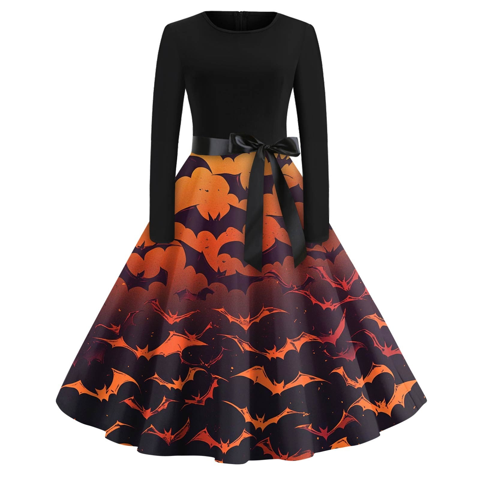 DORKASM Halloween Retro Dresses for Adult 1950s Bat 2025 Easy Long ...