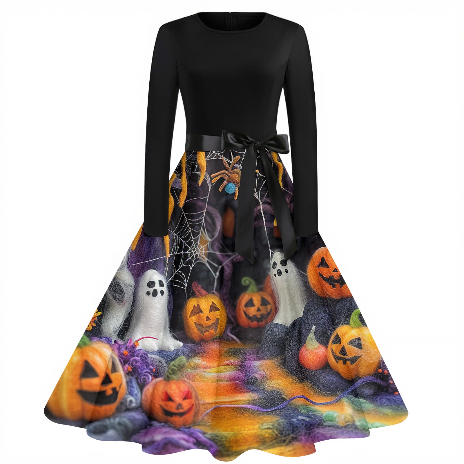 DORKASM Halloween Retro Dresses for Adult 1950s Skull Spooky Long ...