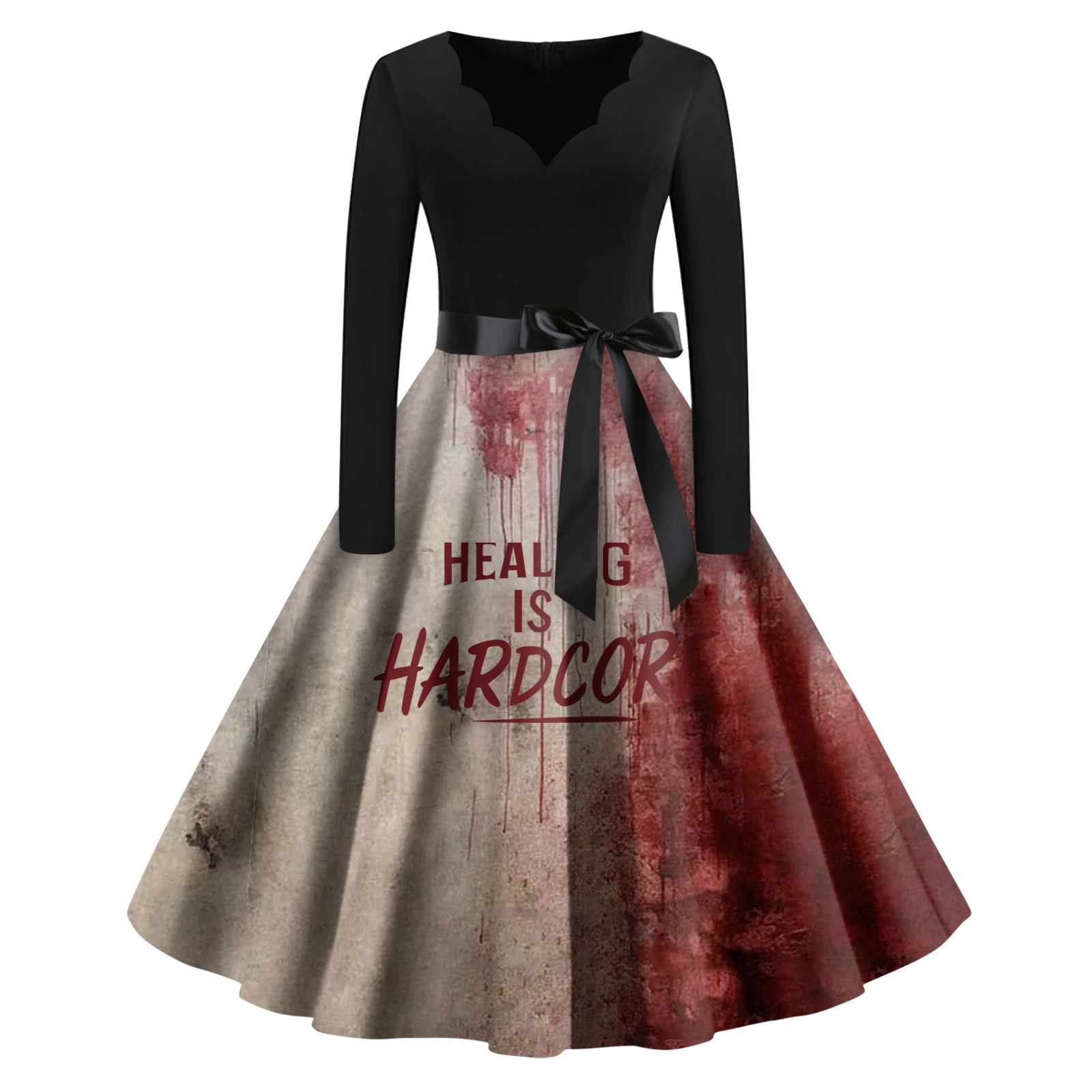 DORKASM Halloween Retro Dresses for Women Plus Size Witches Mujer Long ...