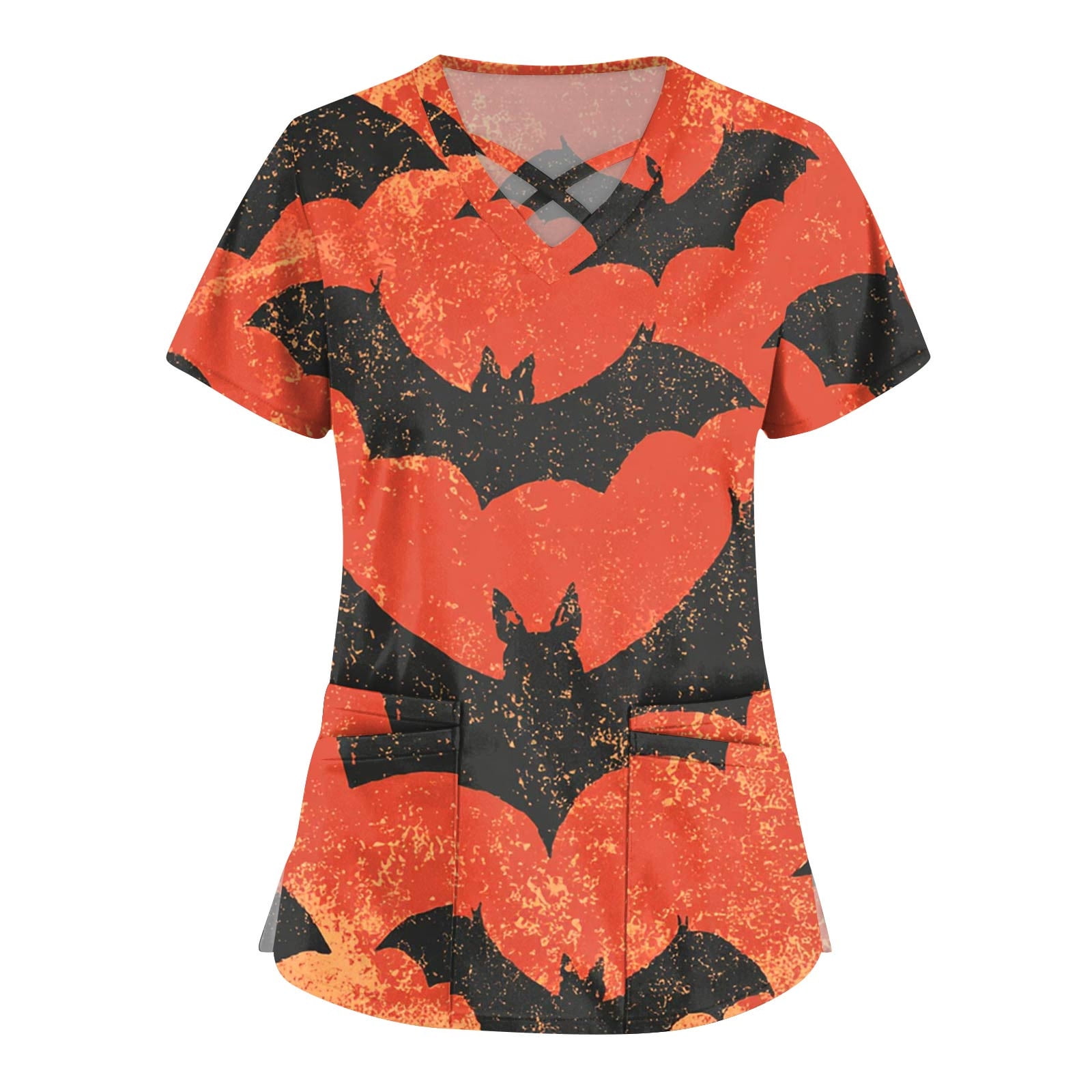 DORKASM Halloween Scrub Tops for Adult Witch Fun Cute Short Sleeve ...