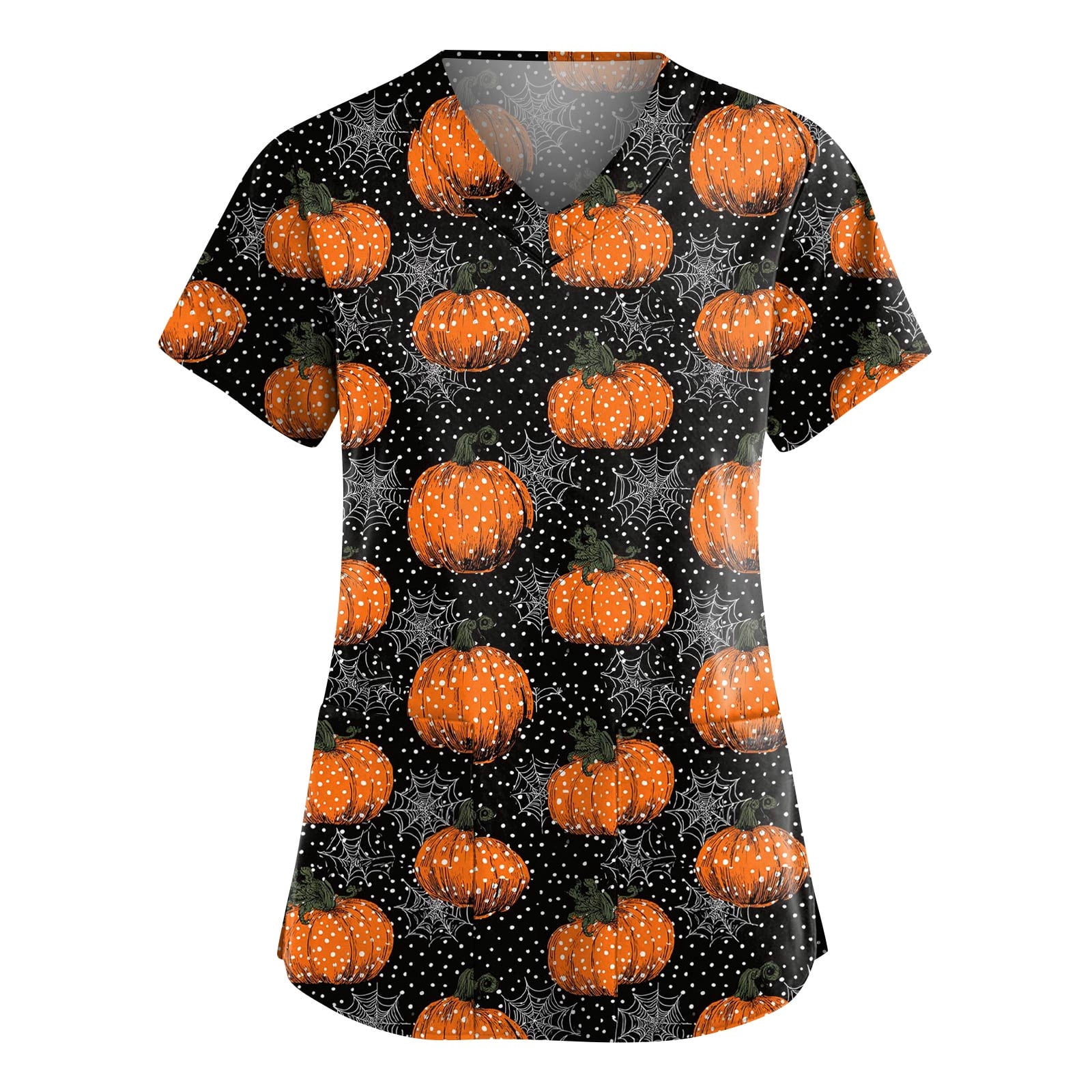DORKASM Halloween Scrub Tops for Women Skull Para Easy Short Sleeve ...