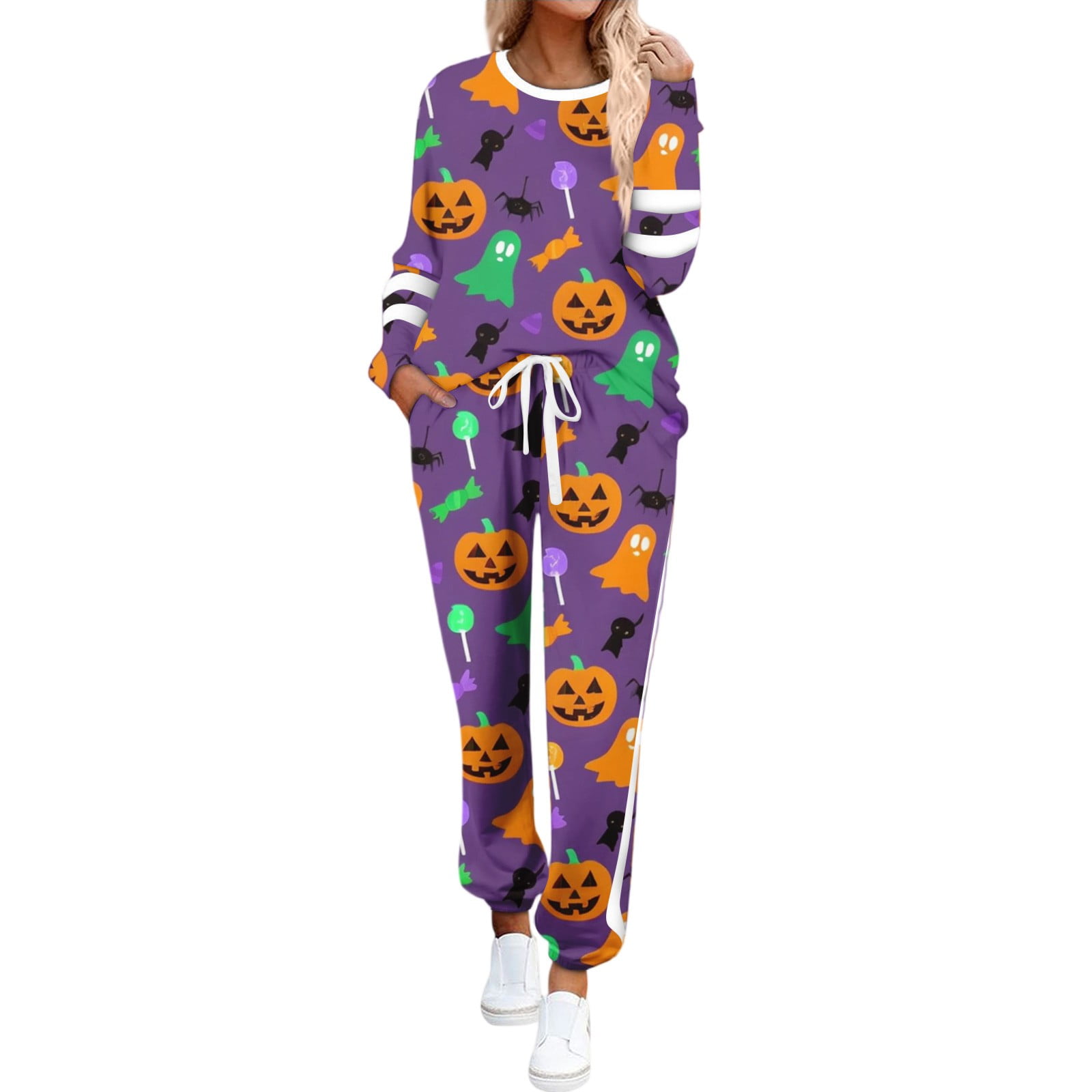 DORKASM Halloween Sets for Adult Sweatpants Witch Work Trendy Crew Neck ...